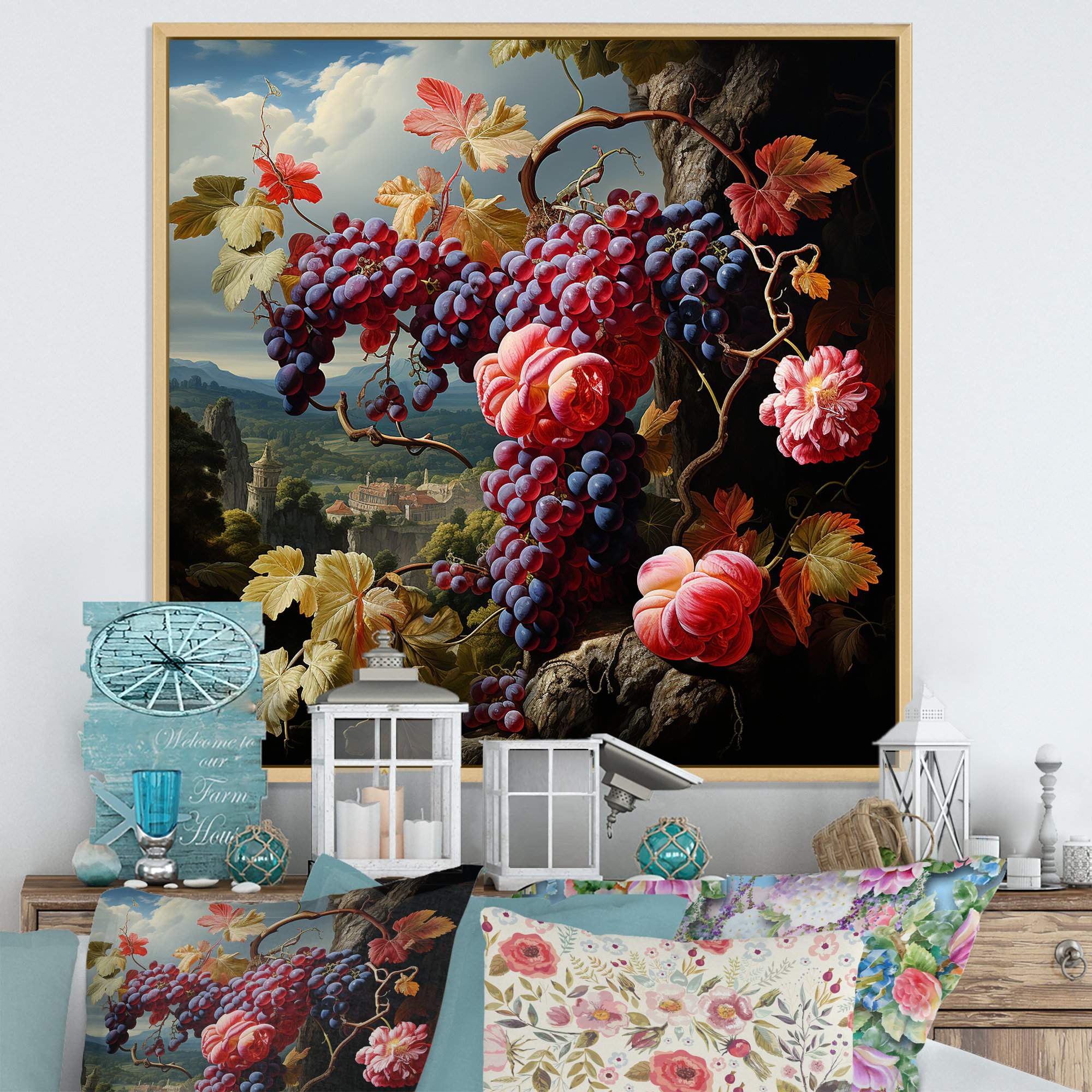 August Grove® Renaissance Painting Of A Grapes Fruit I - Fruits Wall ...
