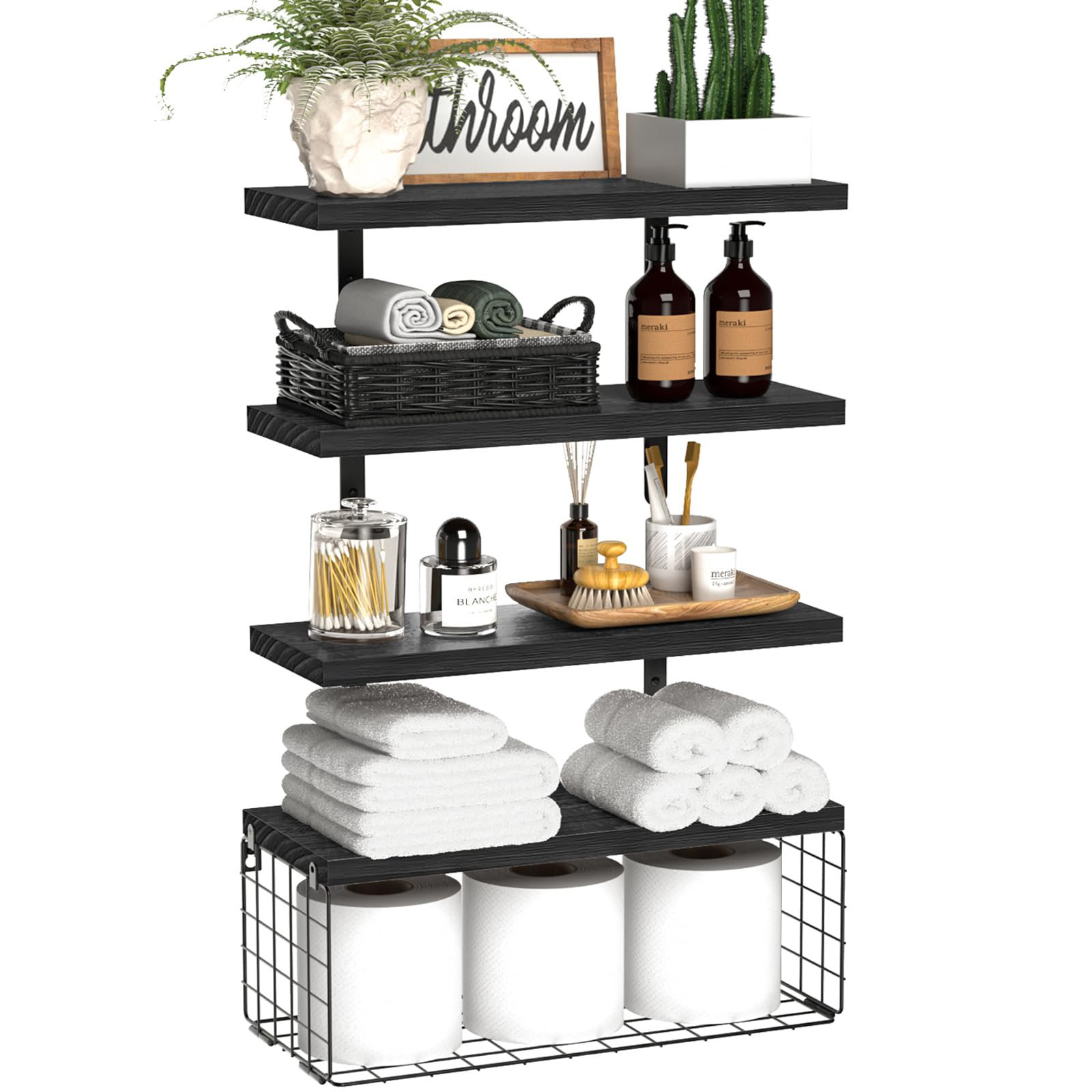 17 Stories Sprow 4 Piece Wood Floating Shelf | Wayfair