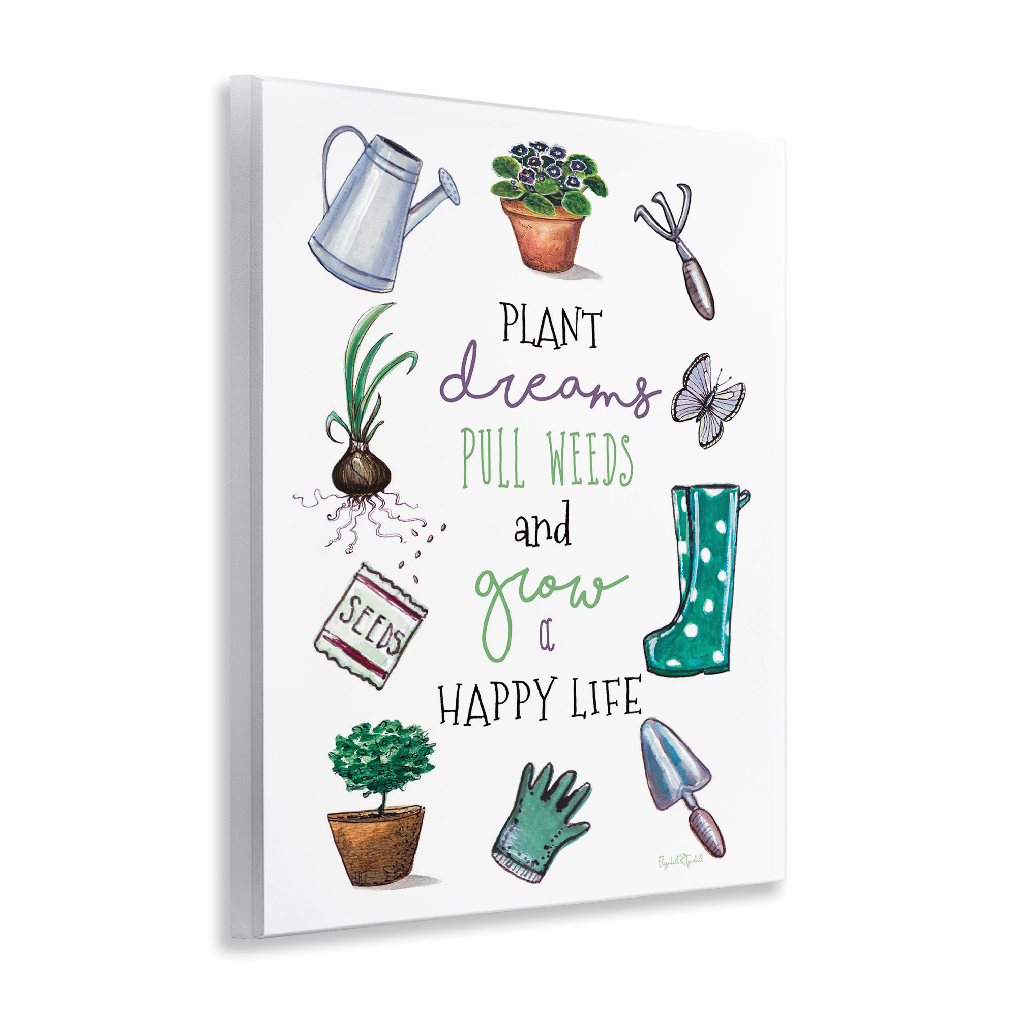 Ophelia & Co. Grow a Happy Life Wall Plaque Art by Elizabeth Tyndal ...