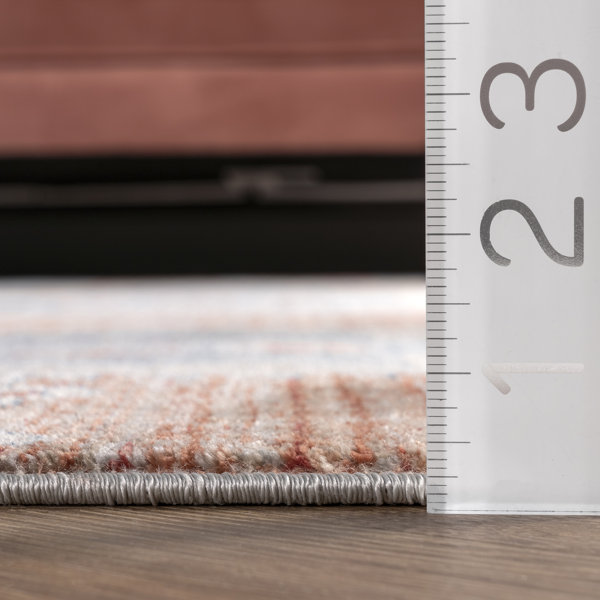 Union Rustic Eggleston Geometric Blue/Orange/Beige Area Rug | Wayfair