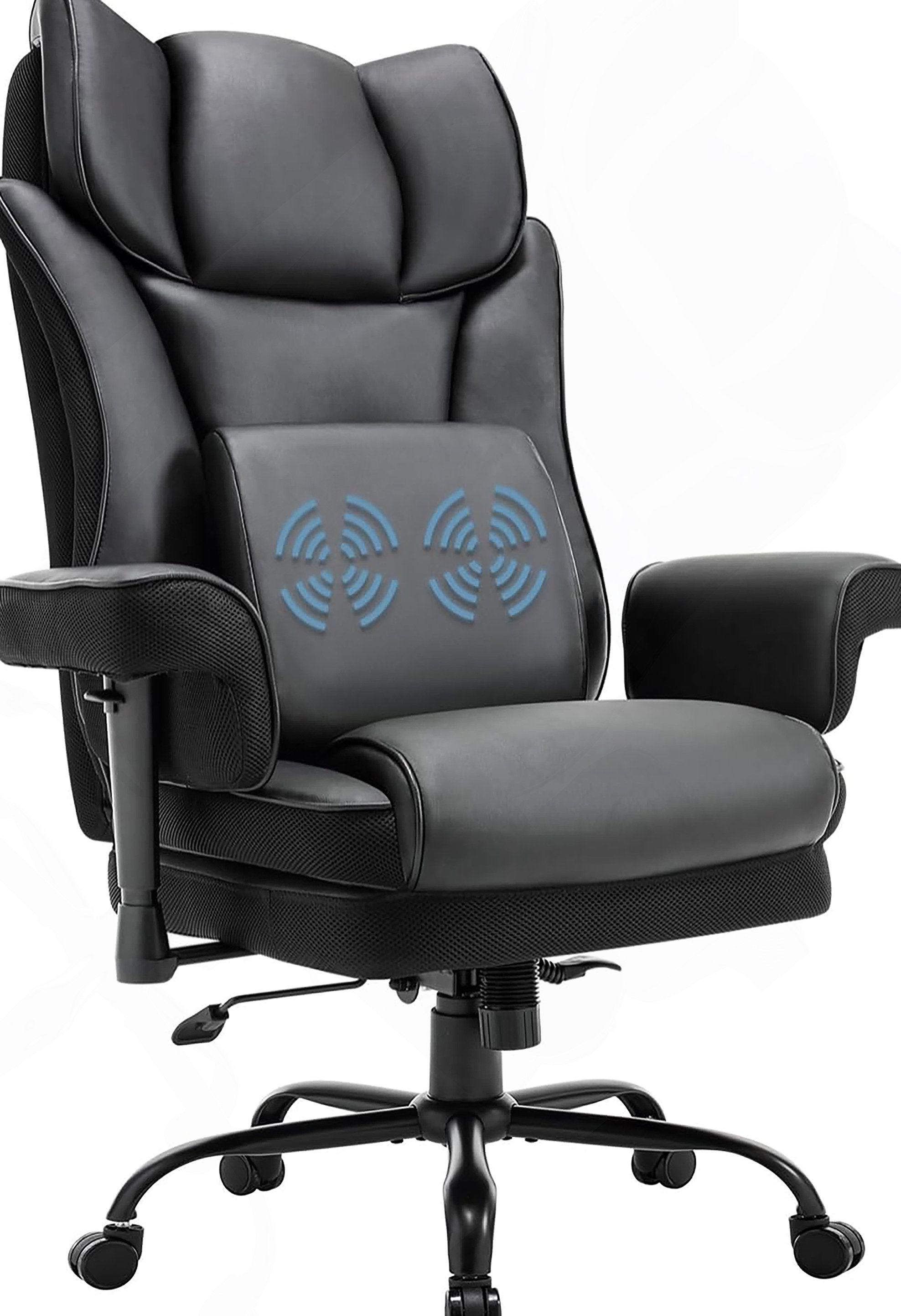 Inbox Zero High Back Office Chair, 400lbs Rocking Desk Chair, Ergonomic ...