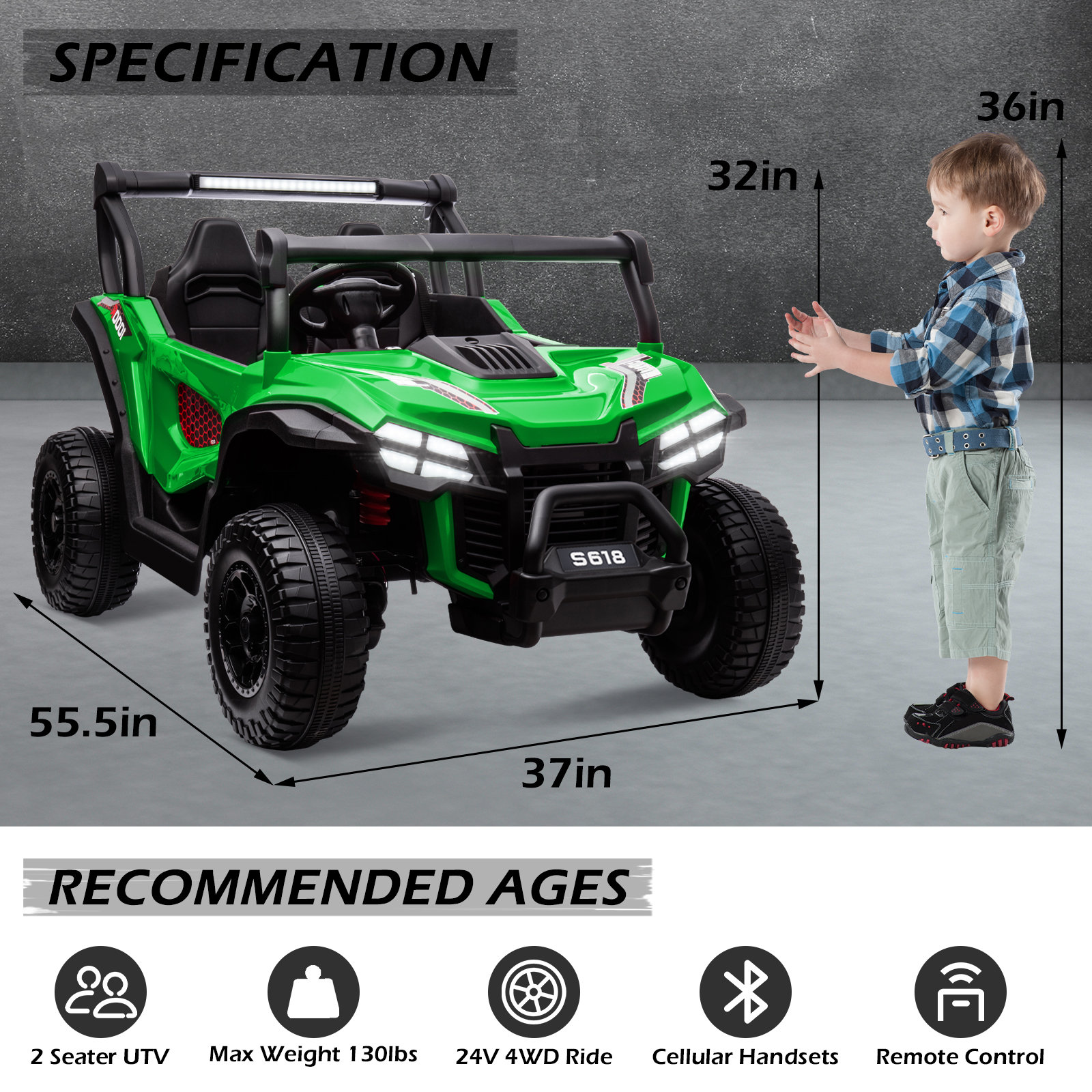 Kulamoon 24V Kids Ride On Toy Car Utv For Kids, 2 Seater & Reviews ...