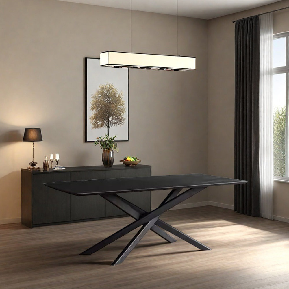 dujinlong home Black Innovative Durable Large Oak Dining Table | Wayfair