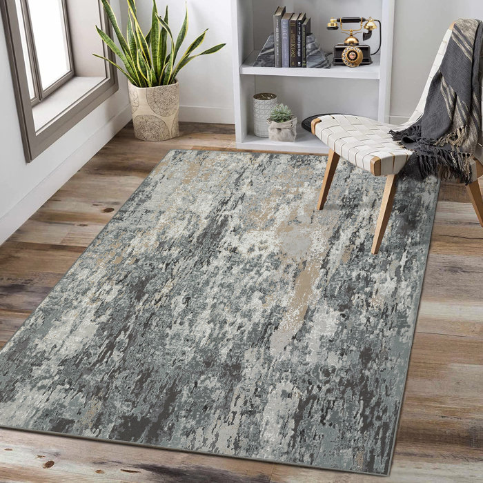 17 Stories Markesan Machine Washable Abstract Rug | Wayfair
