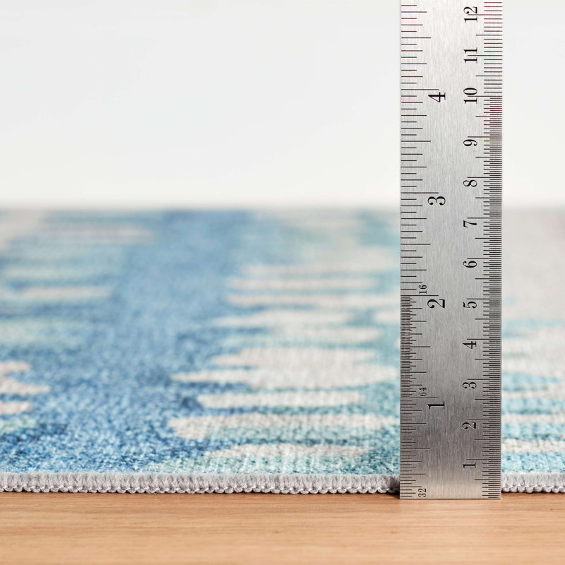 Dash and Albert Rugs Paint Chip Blue Machine Washable Rug & Reviews ...