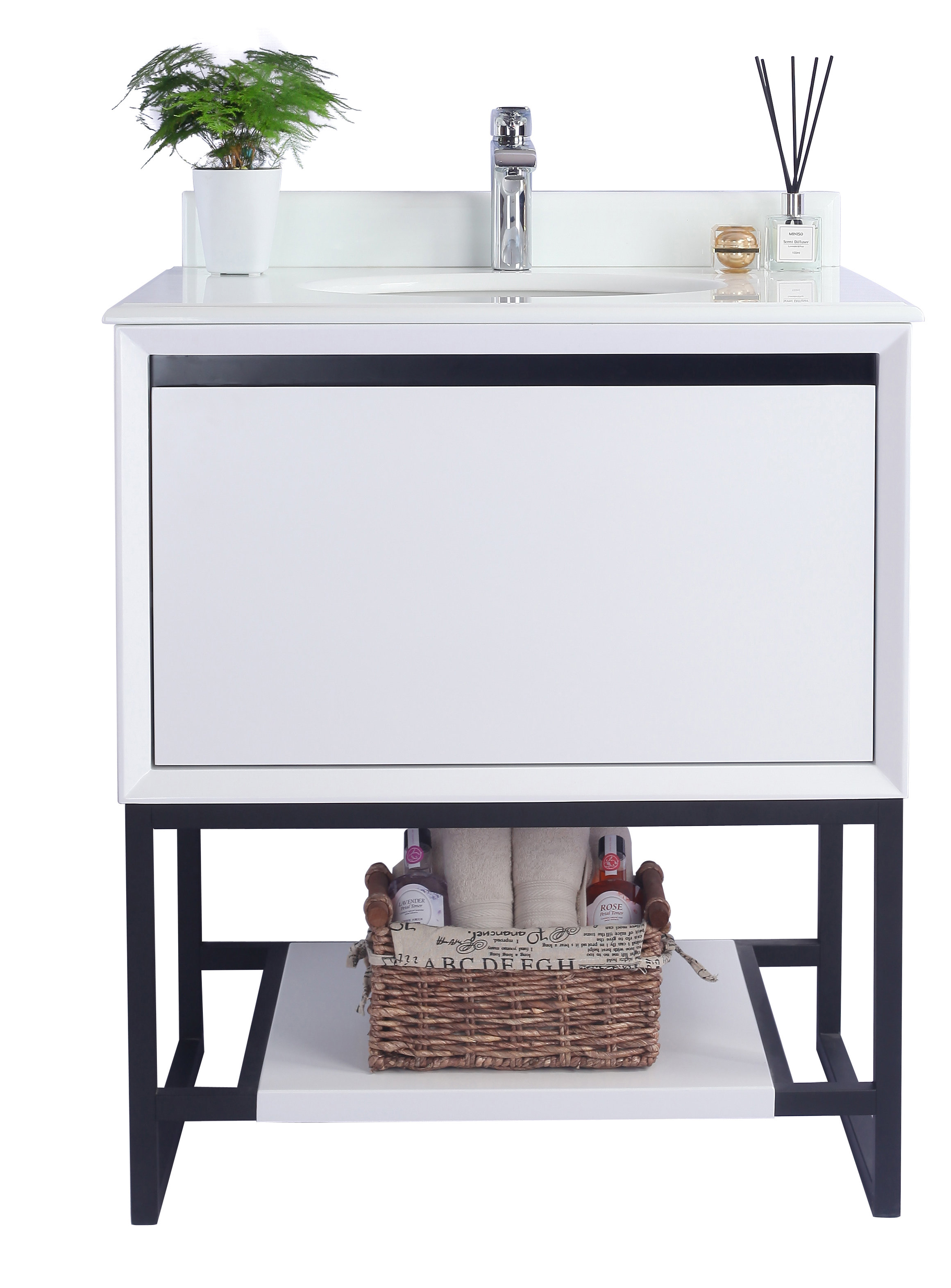 Brayden Studio® Riey 30" Single Dual Mounted Bathroom Vanity Set | Wayfair