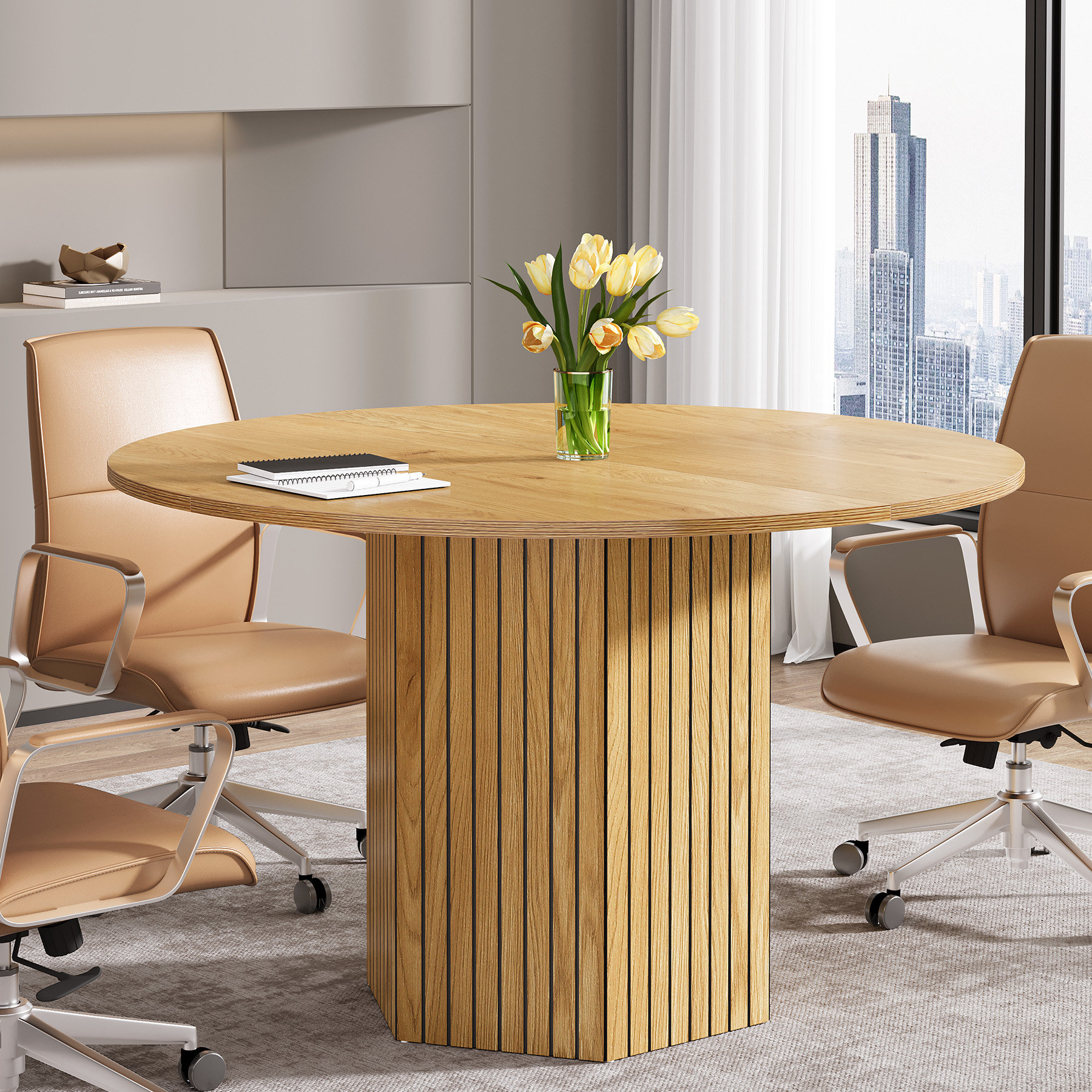 Ebern Designs 47-Inch Round Conference Table | Wayfair