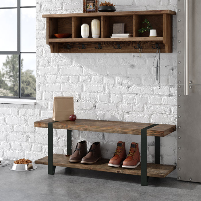 Steelside™ Alezzi 48" Wide Rustic Industrial Wooden and Metal Wall ...