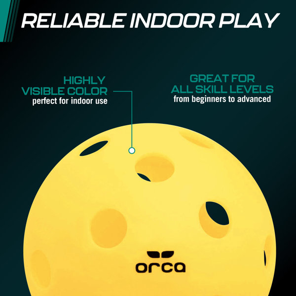 Orca Pickleballs Pi 26, Indoor 6 Pack, USAPA Official Size 26 Hole Ball ...