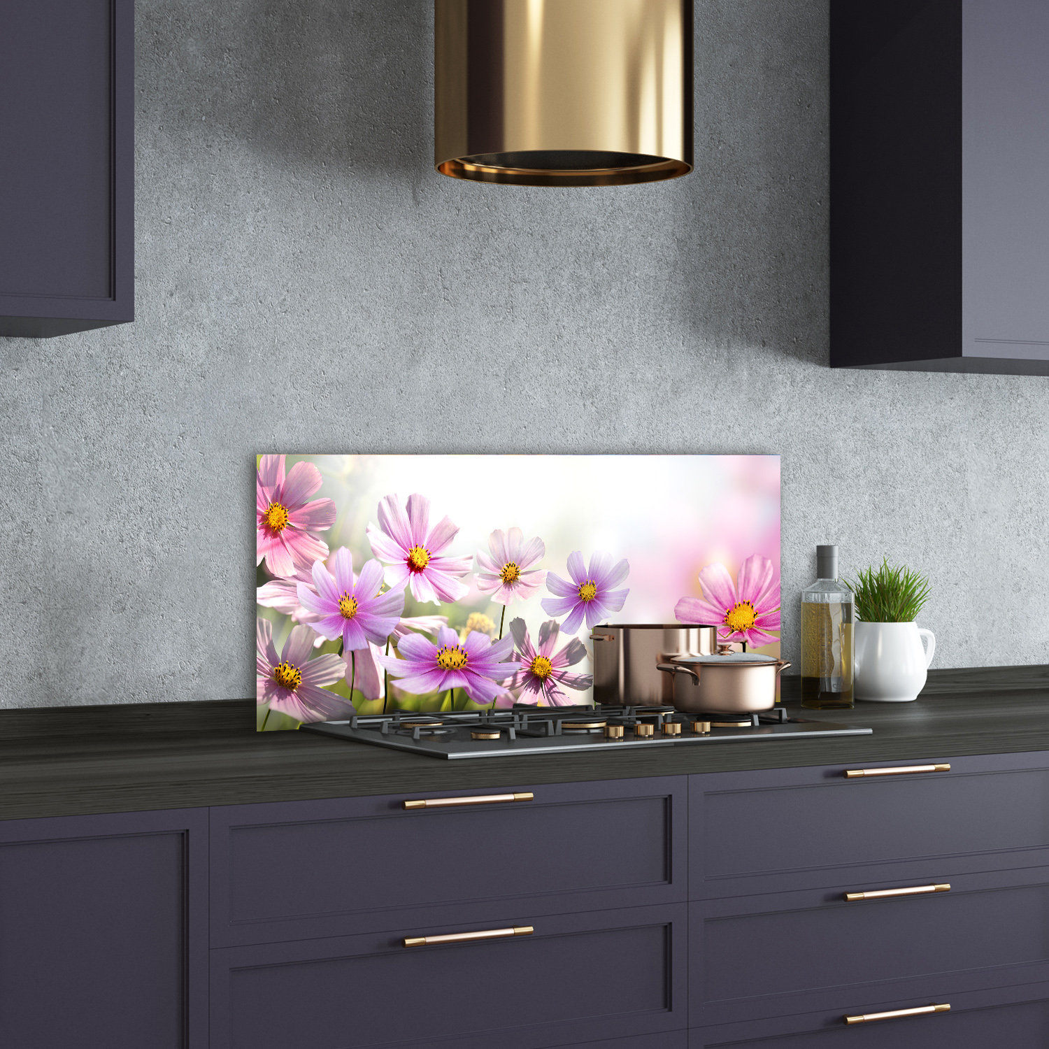Ebern Designs Lozka Flowers on the Meadow 50cm x 100cm Glass Panel ...
