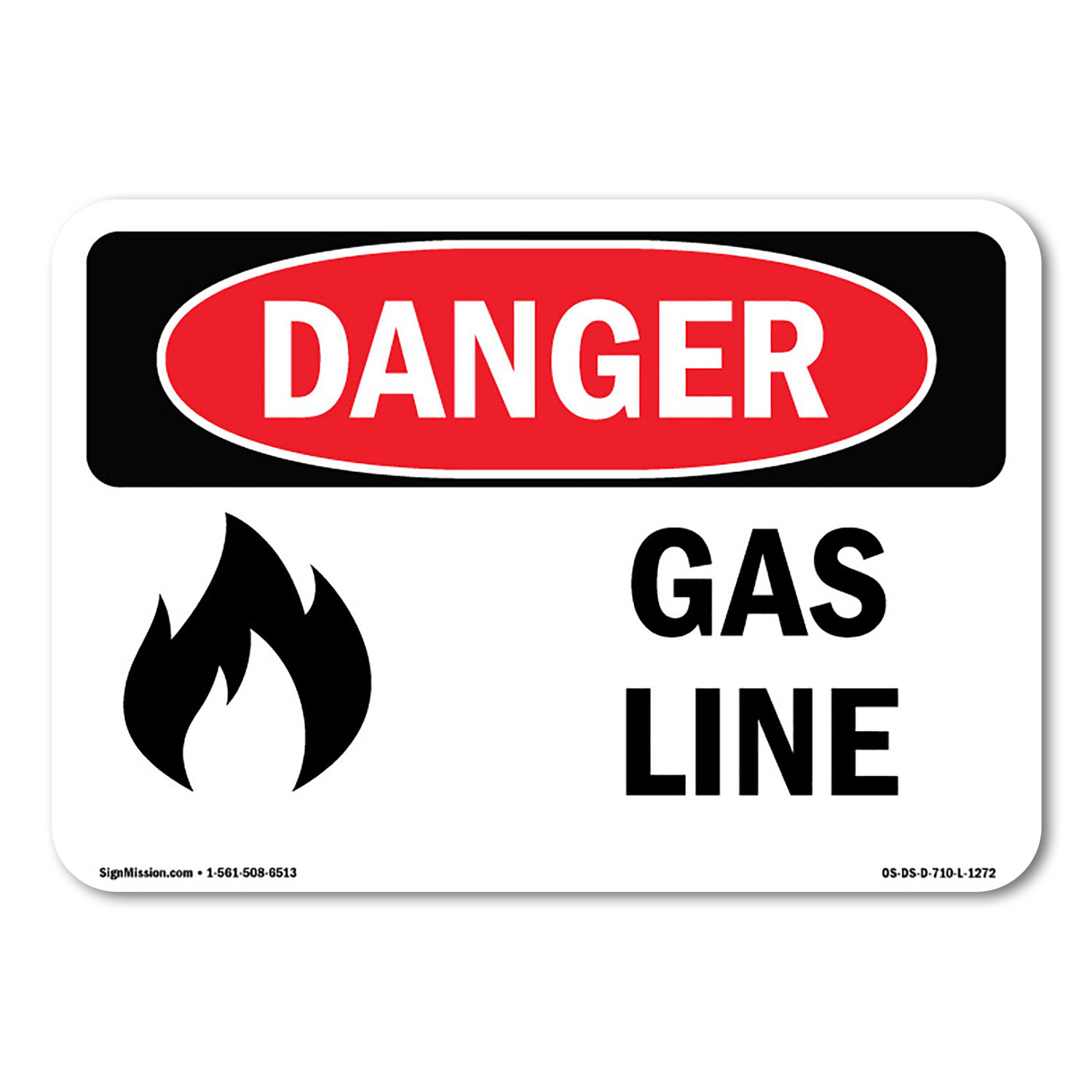 SignMission Gas Line Aluminum Sign 14" X 10" | Wayfair