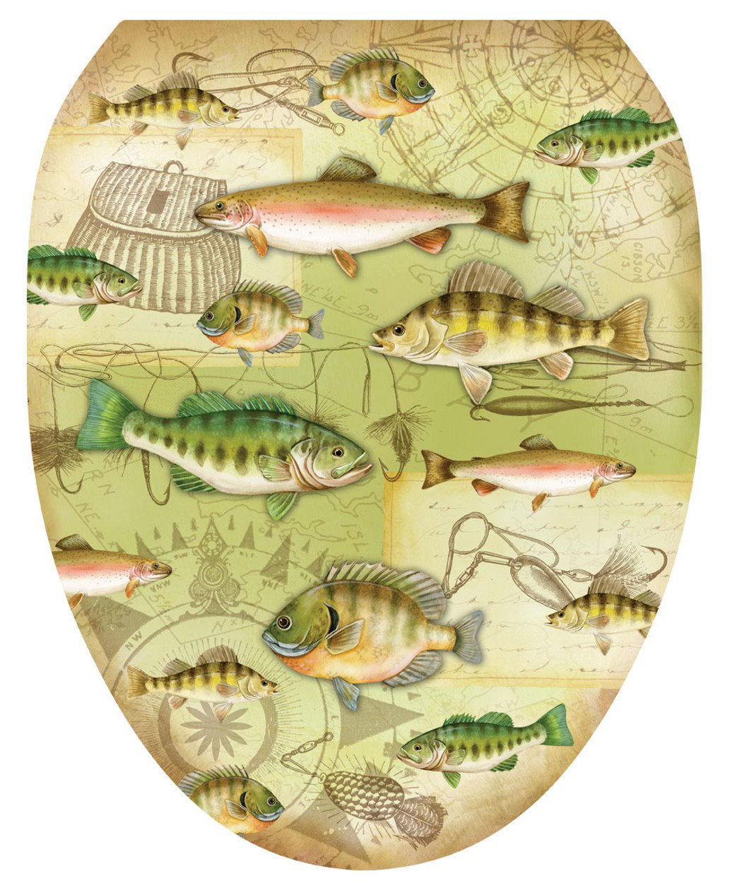 Toilet Tattoos Gone Fishing Toilet Seat Decal –Toilet Tattoos Outdoor ...