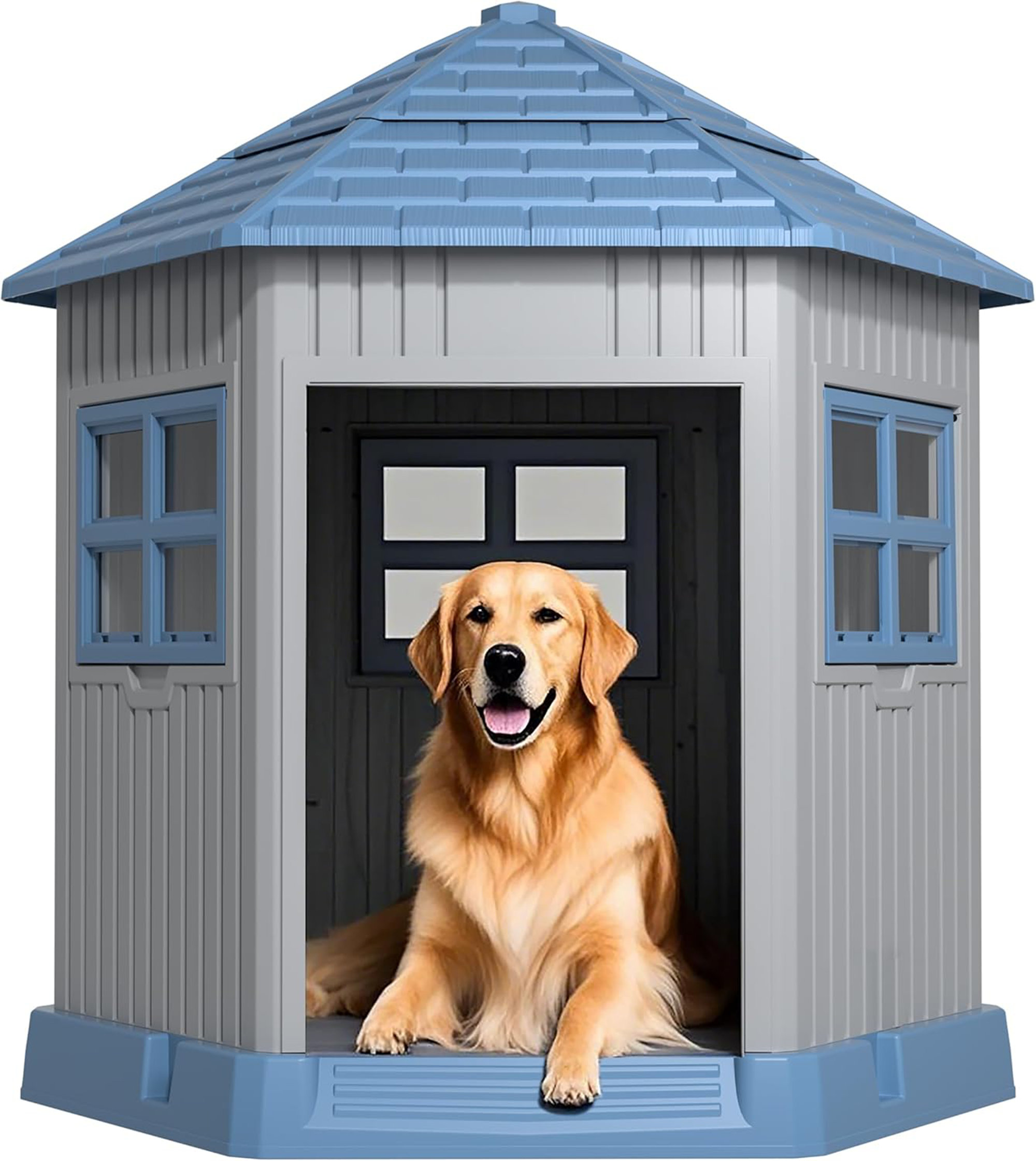 Tucker Murphy Pet™ Antarctic Gray Pet House - 34.8"L, Removable Roof ...