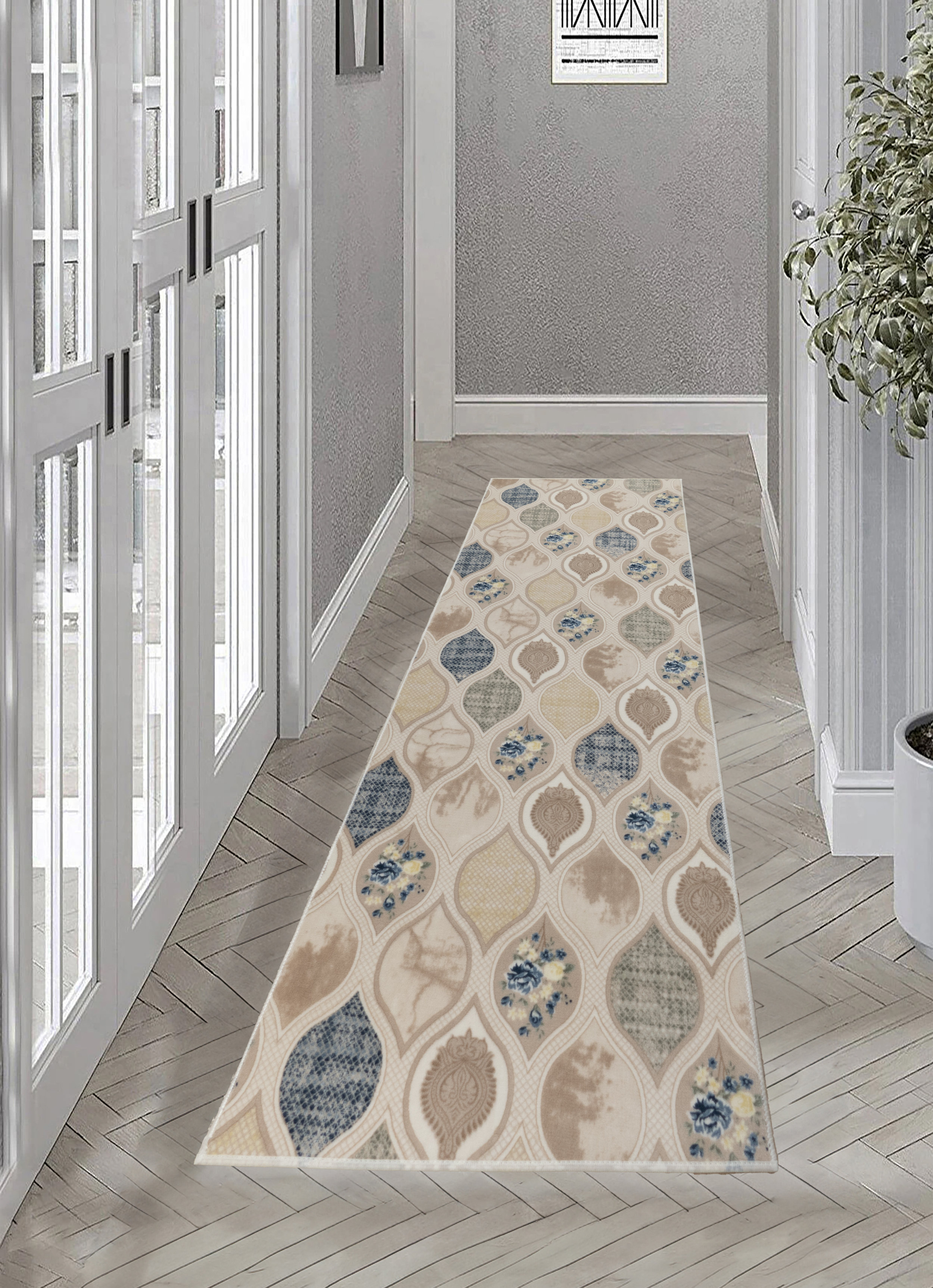 17 Stories Damla Design Custom Size Runner Rug Gel Dot Non Slip Backing ...