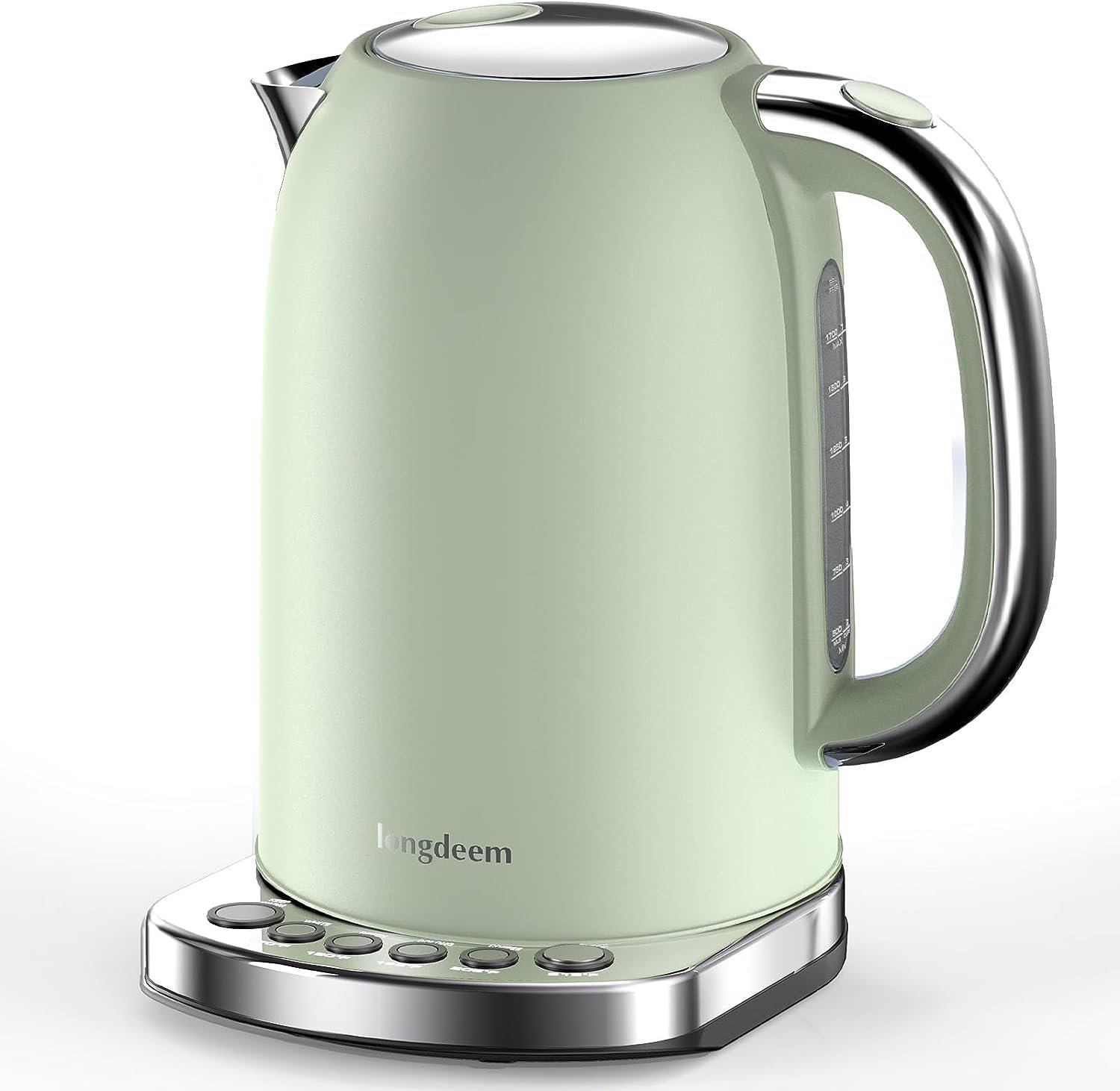 Longdeem 1.7L Electric Kettle, 1500W, Quick Boil, Cordless, LED, Temp ...