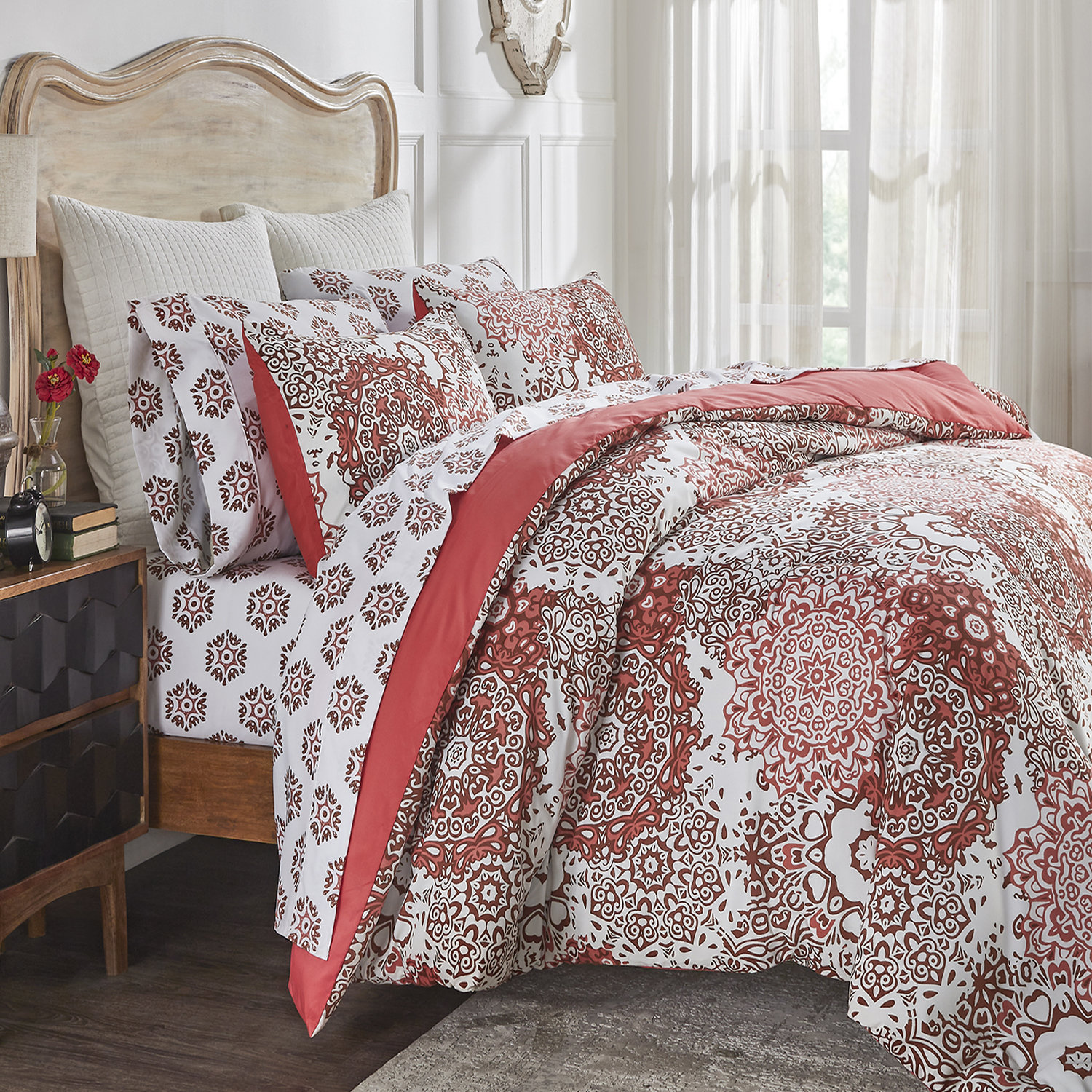 Better Trends Coral Microfiber 7 Piece Comforter Set | Wayfair