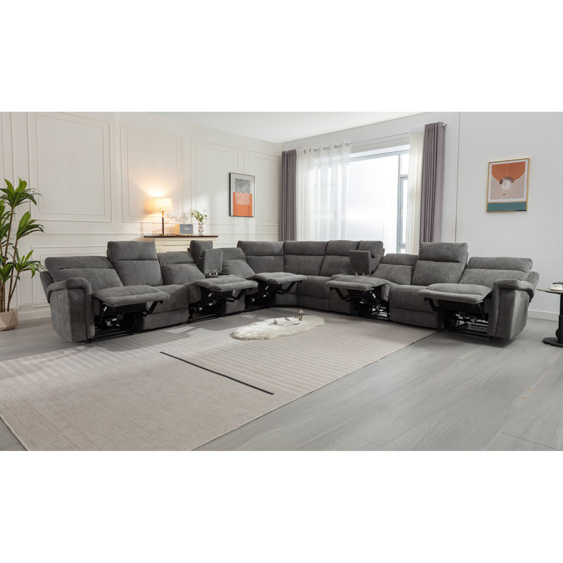 Latitude Run® 11 - Piece Cushion Back Power Reclining Sectional With ...