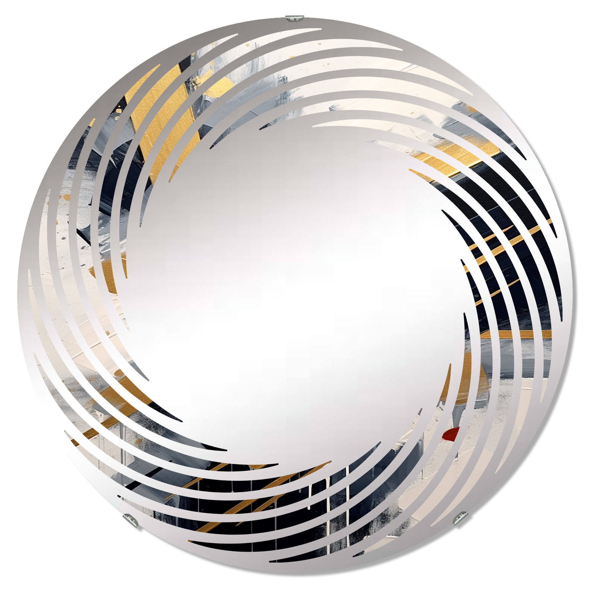 East Urban Home Black And Gold Depth Corner V - Spiral Wall Mirror ...