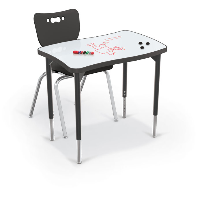 MooreCo Hierarchy Creator Desk Porcelain Steel Whiteboard Wavy ...