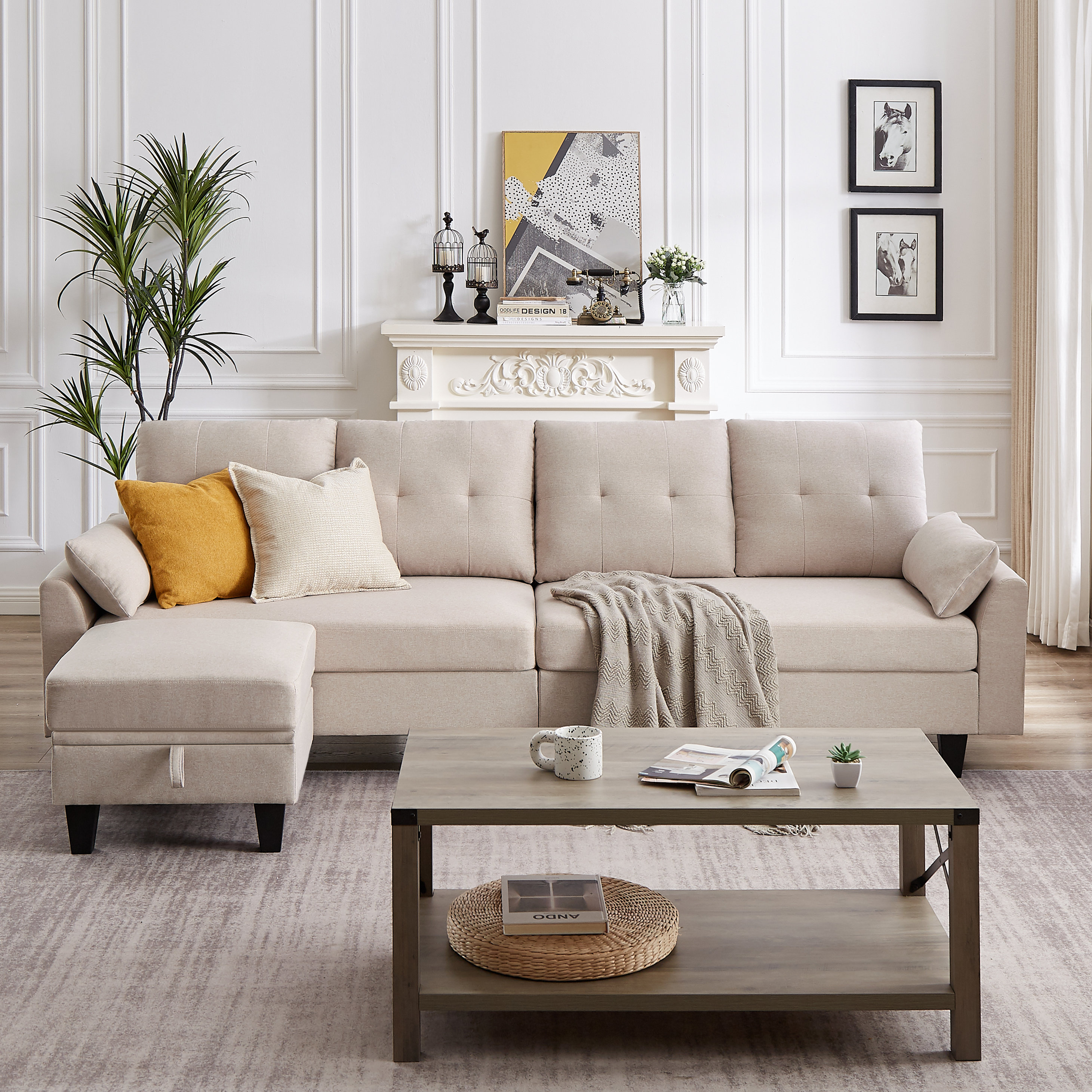 Latitude Run® Linnzi 101'' Upholstered Sectional Sofa With Storage ...