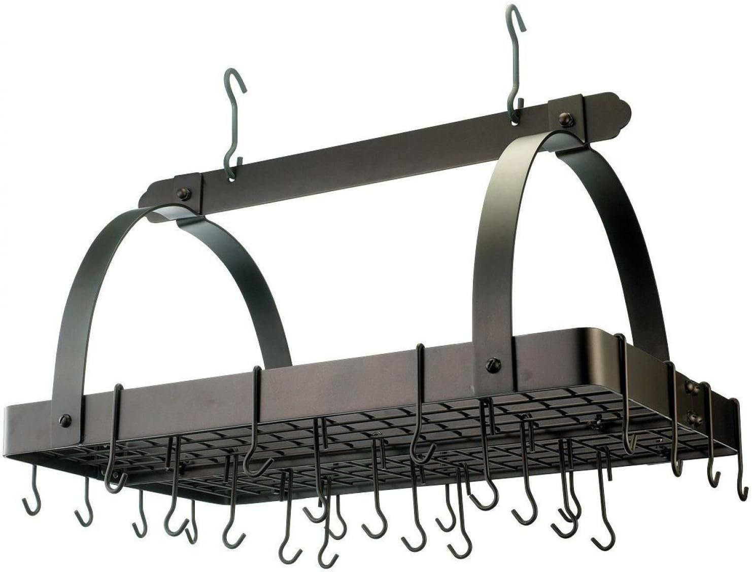 17 Stories Rectangular Hanging Pot Rack | Wayfair