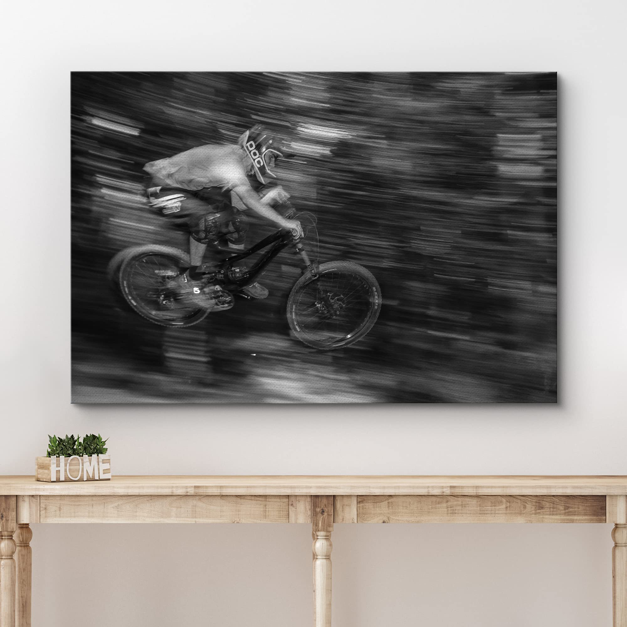 IDEA4WALL Blurred Forest Biker at High Speed Sports Athletes ...
