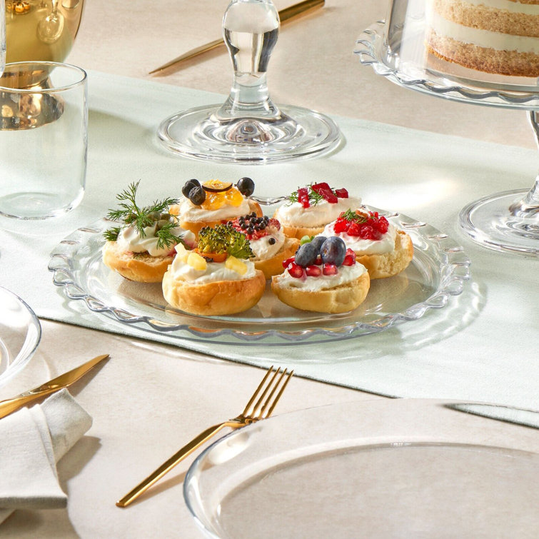 Pasabahce Large Round Clear Glass Dessert Plate Dish Set of 1/2/4/6 ...