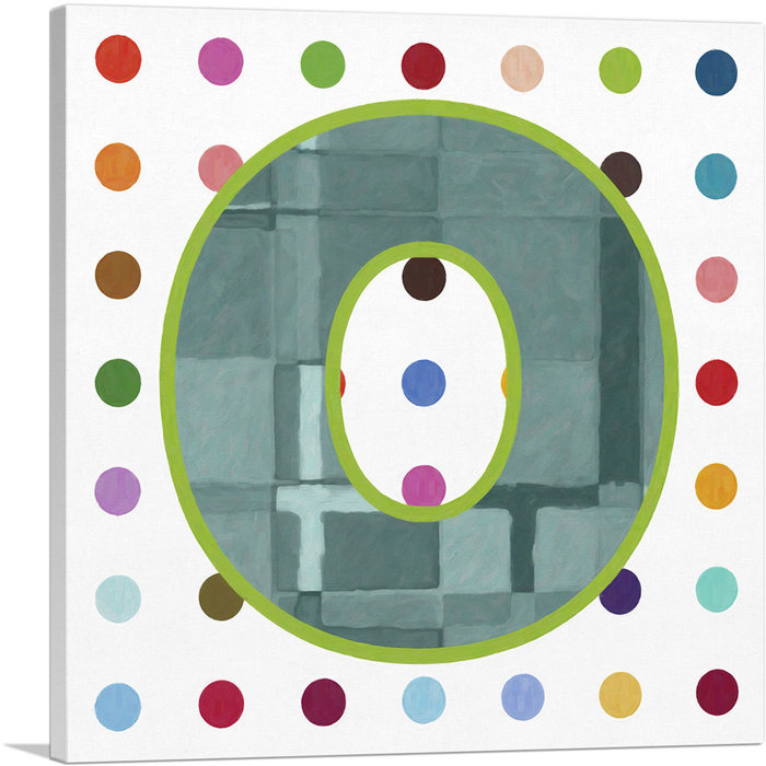 ARTCANVAS Fun Polka Dots Letter O On Canvas Textual Art | Wayfair