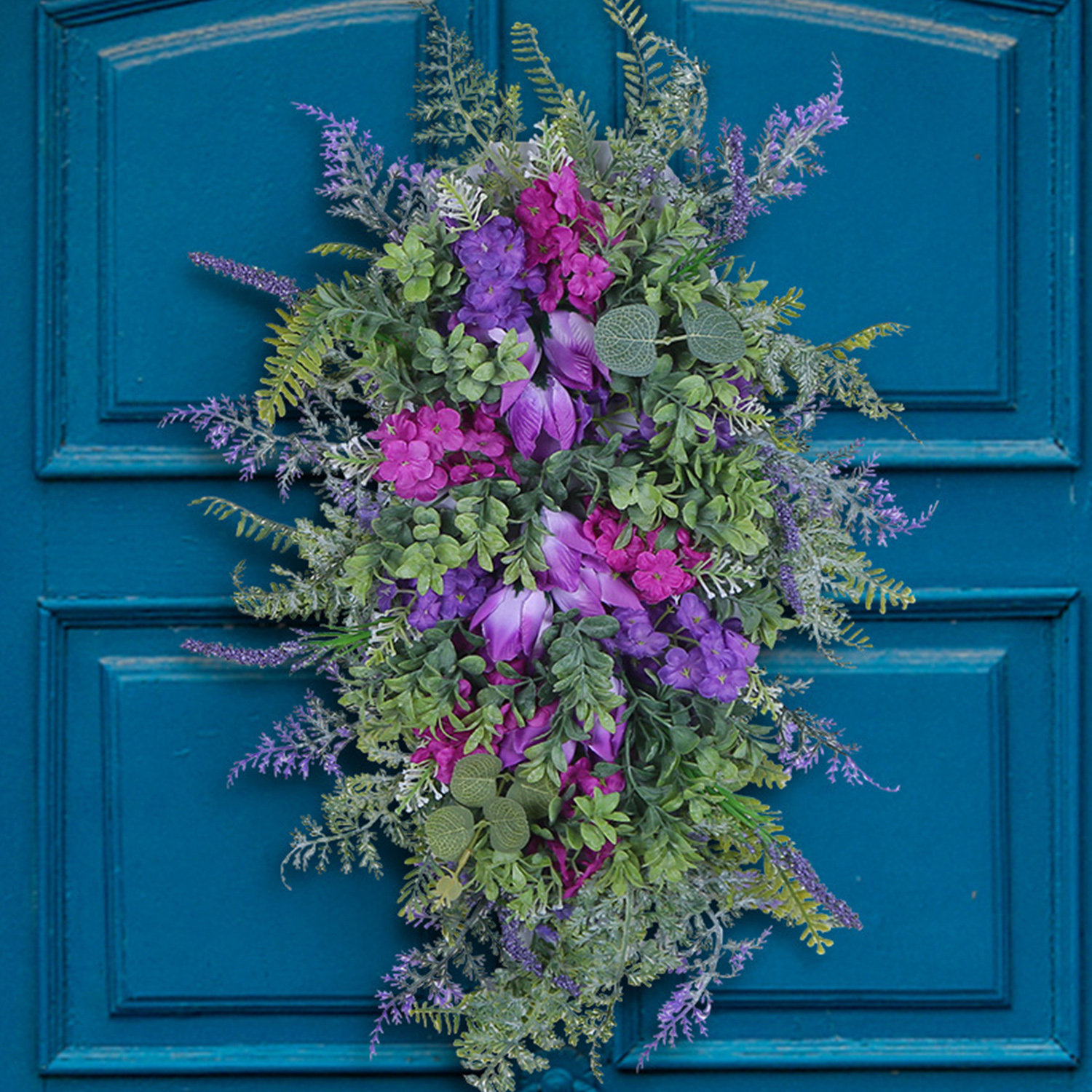 Primrue Spring Purple Swag Lavender Wreaths For Front Door, 17.7 ...