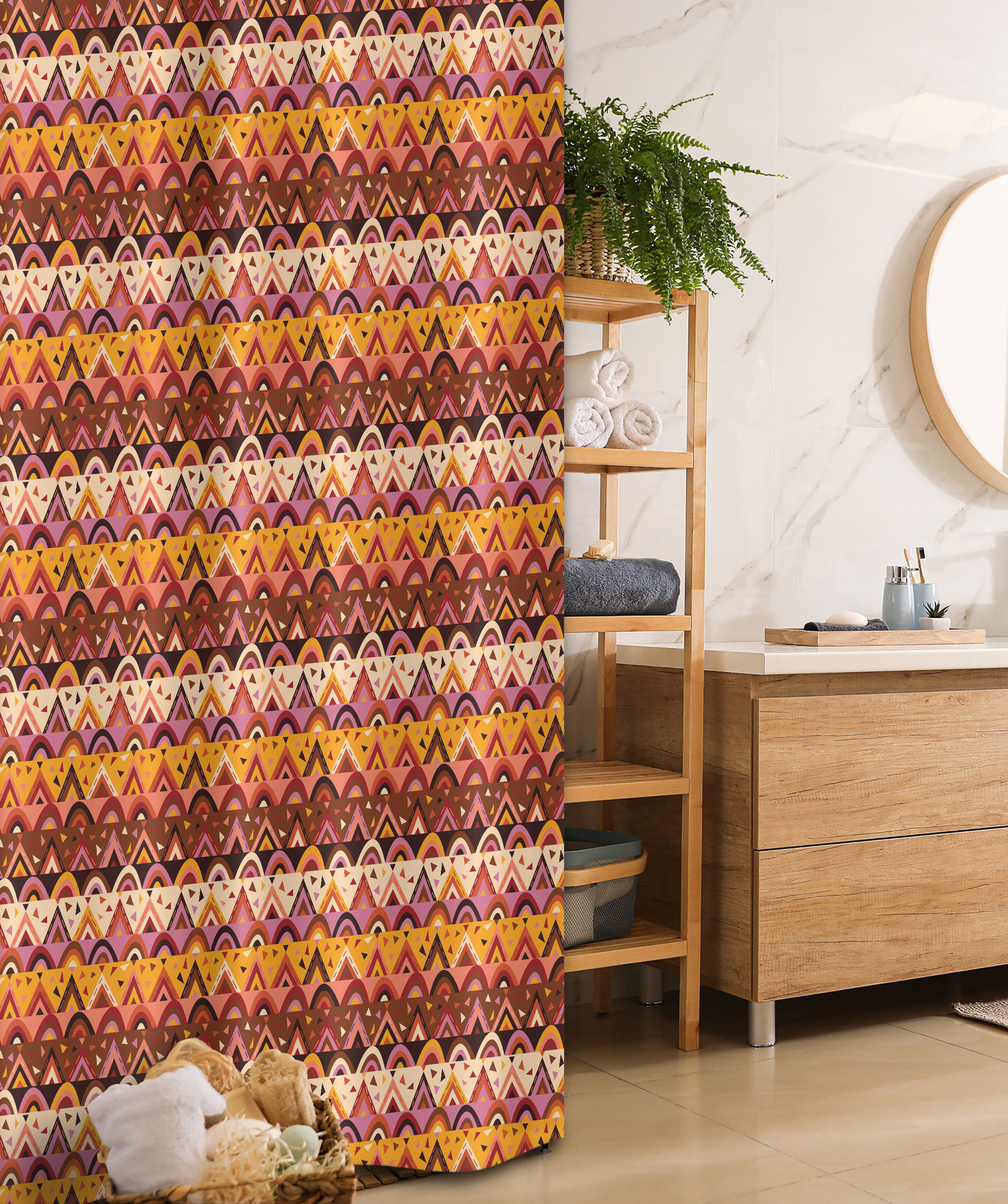 East Urban Home Eluthera Geometric Single Shower Curtain | Wayfair