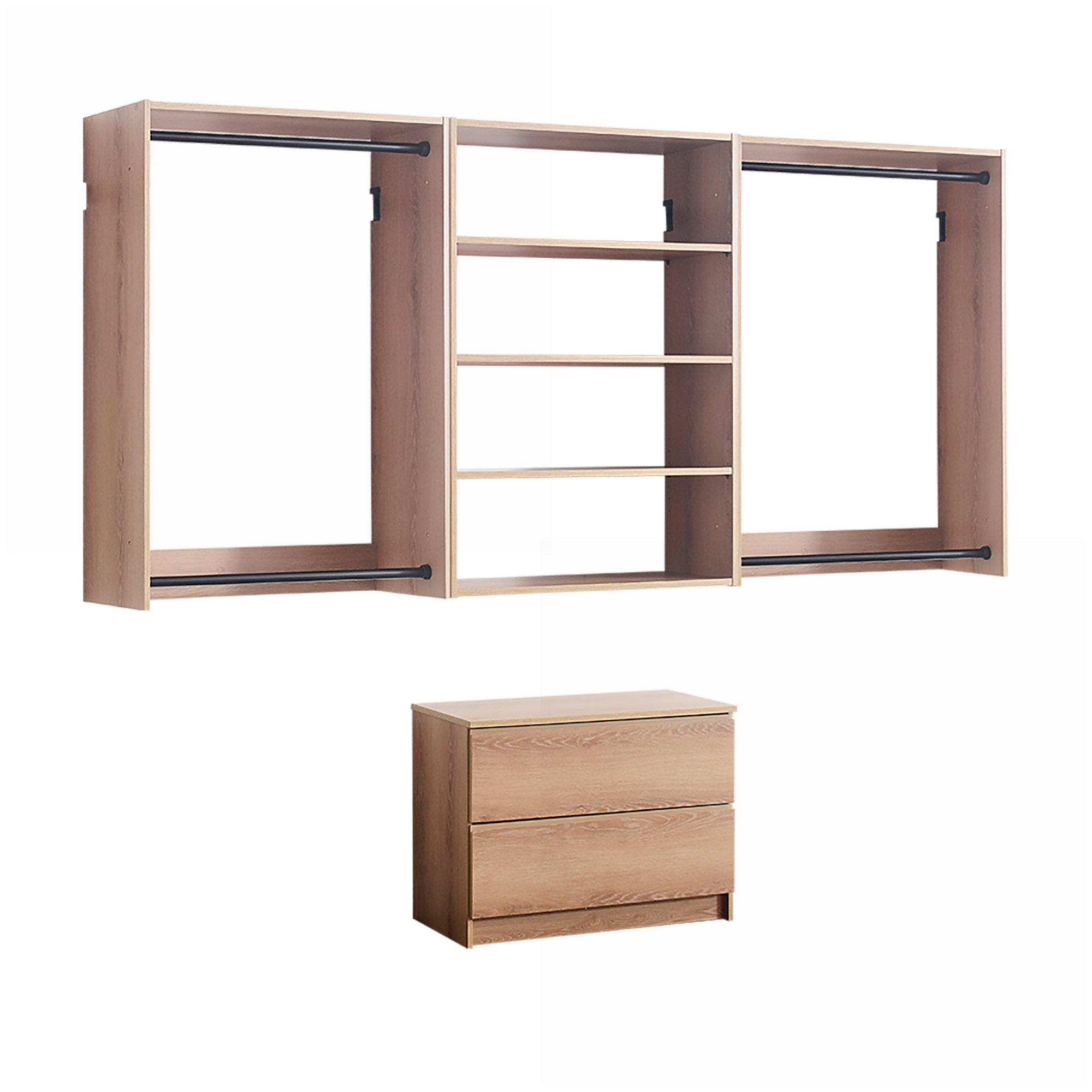 Corrigan Studio® Closet Systems, Devi Modern Modular Wall-Mounted Wood ...