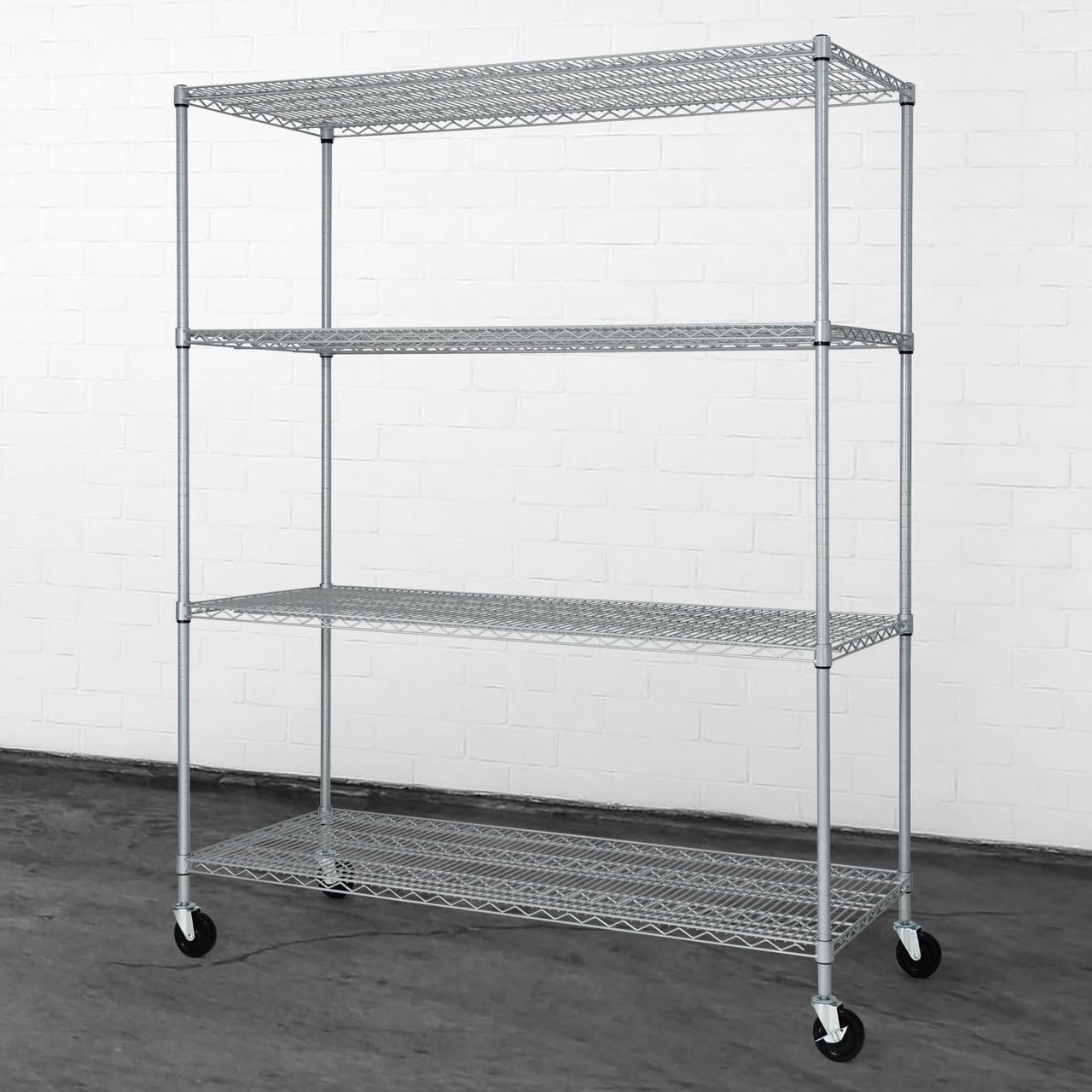CAPHAUS NSF Heavy Duty Commercial 4-Tier Adjustable Wire Shelving w ...