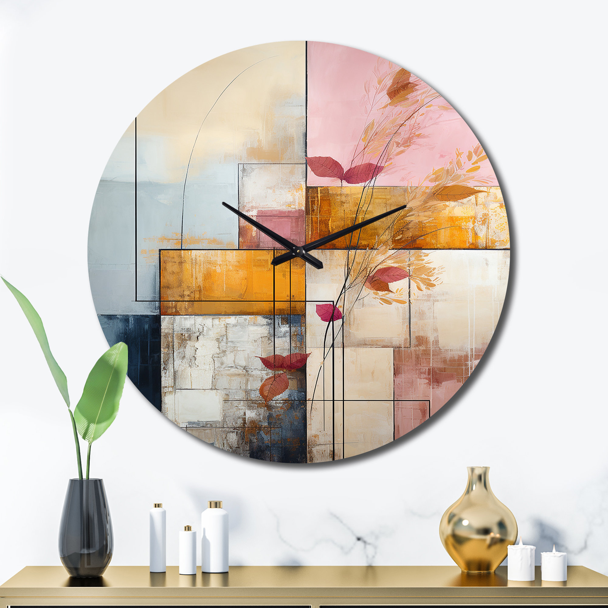 East Urban Home Allure Boho Chic Watercolor in Vintage Pink Gold I ...