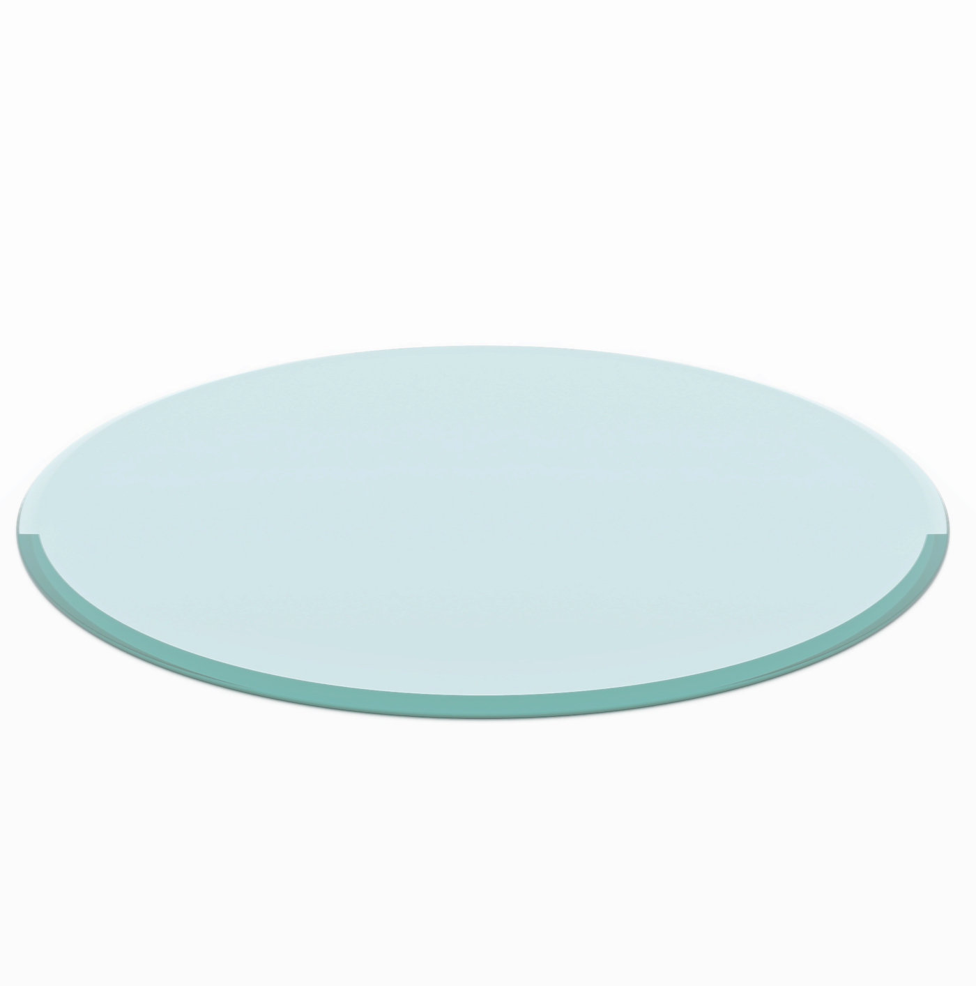 Wrought Studio™ 24" Inch Round Tempered Glass Table Top Clear Glass 1/2 ...
