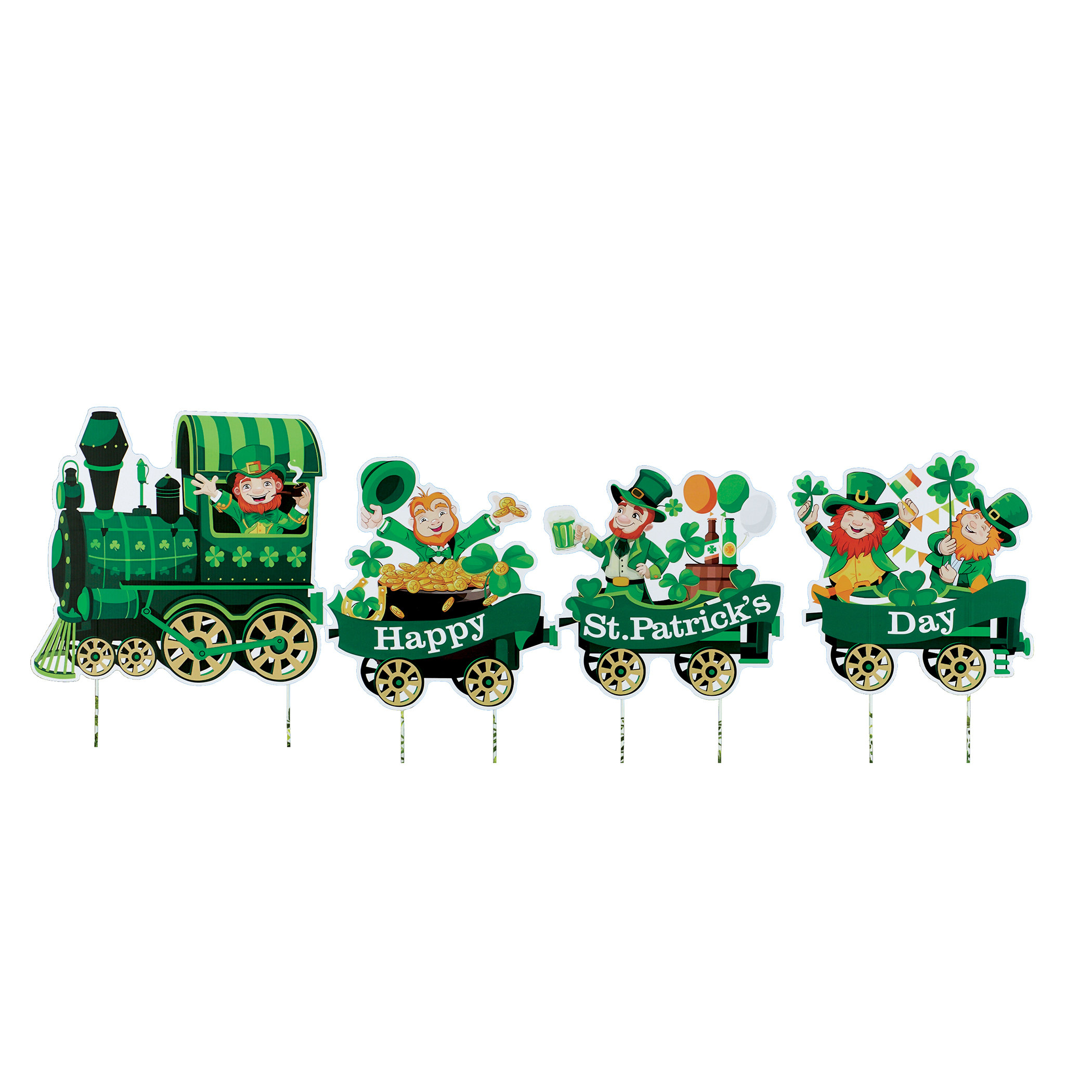 Bungalow Rose St. Patrick's Day Train Outdoor Garden Stake Decoration ...