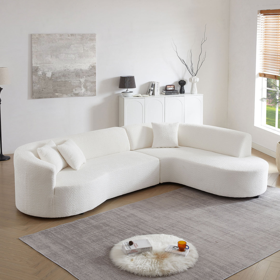 Orren Ellis Modern Sofa Convertible Modular Sectional Sofa With Right ...