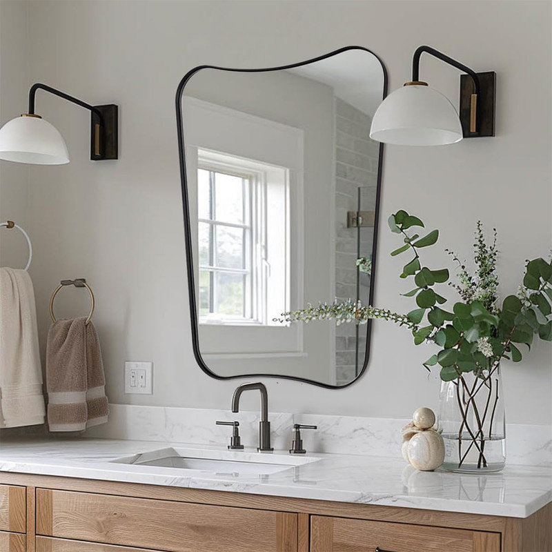 Ivy Bronx Naron Stainless Steel Trapezoid Mirror | Wayfair