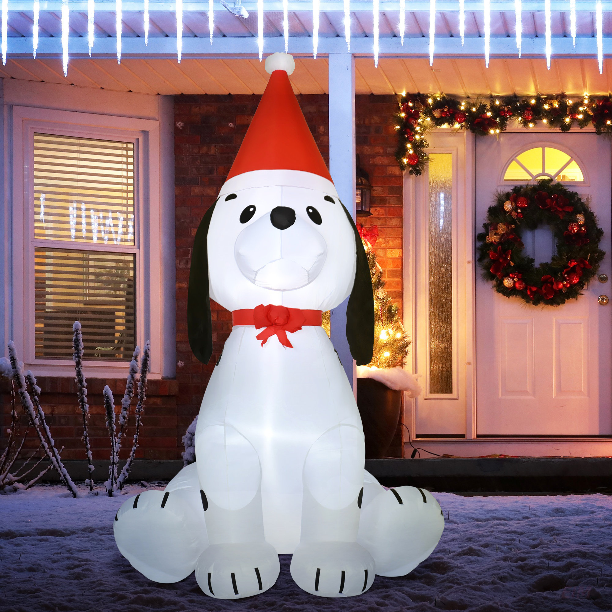 The Holiday Aisle® 6Ft Christmas Inflatables Outdoor Decorations Puppy ...