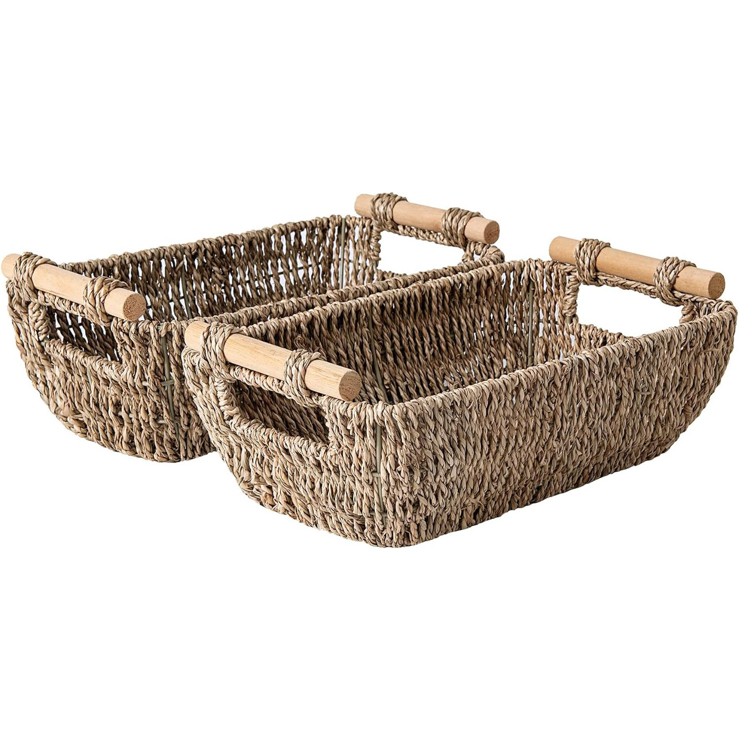 Bayou Breeze Wicker Baskets, Handwoven Baskets for Storage, Seagrass ...