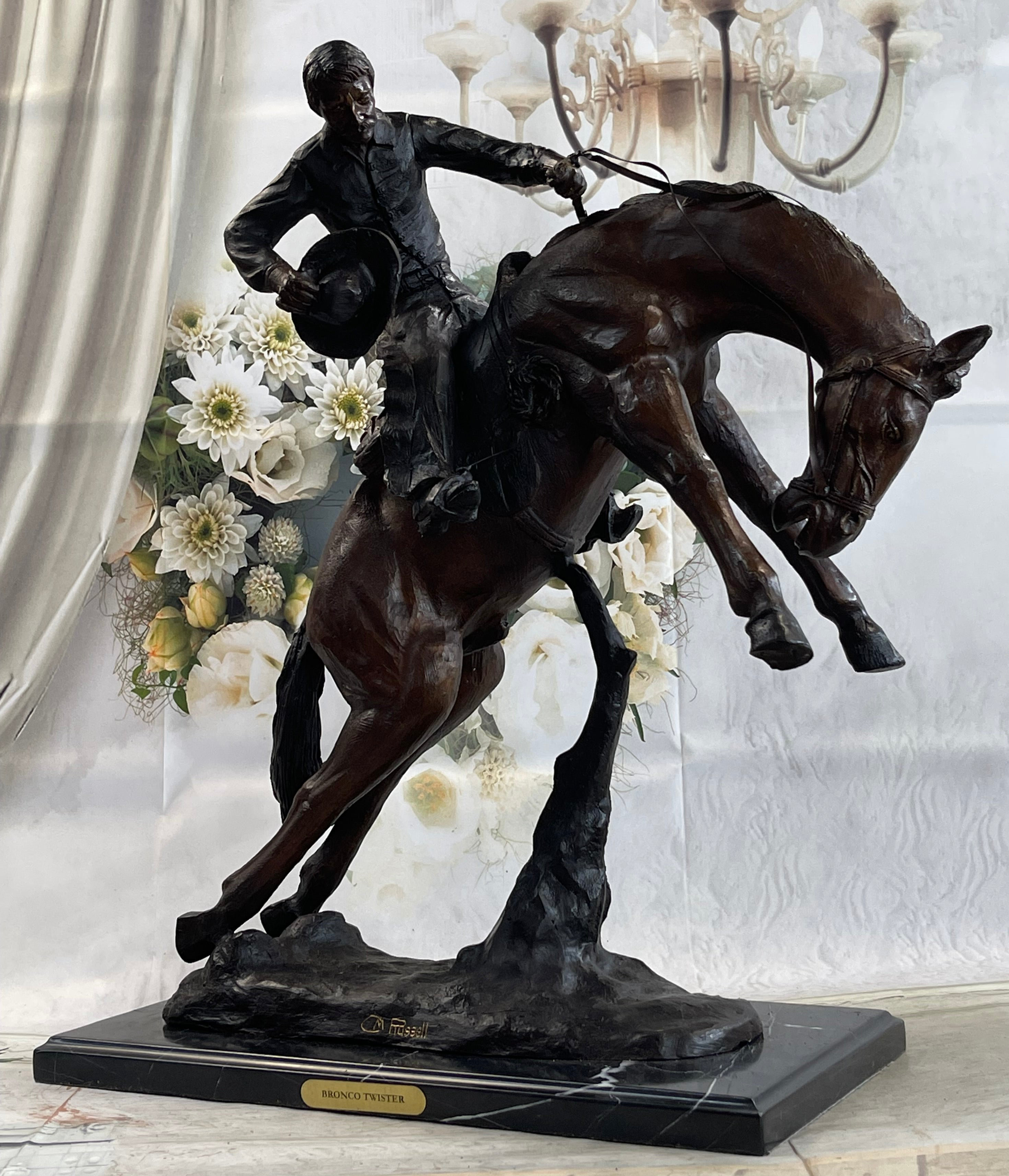 Bronzhaus Bronco Twister C.M. Russell Western Bronze Sculpture Statue ...