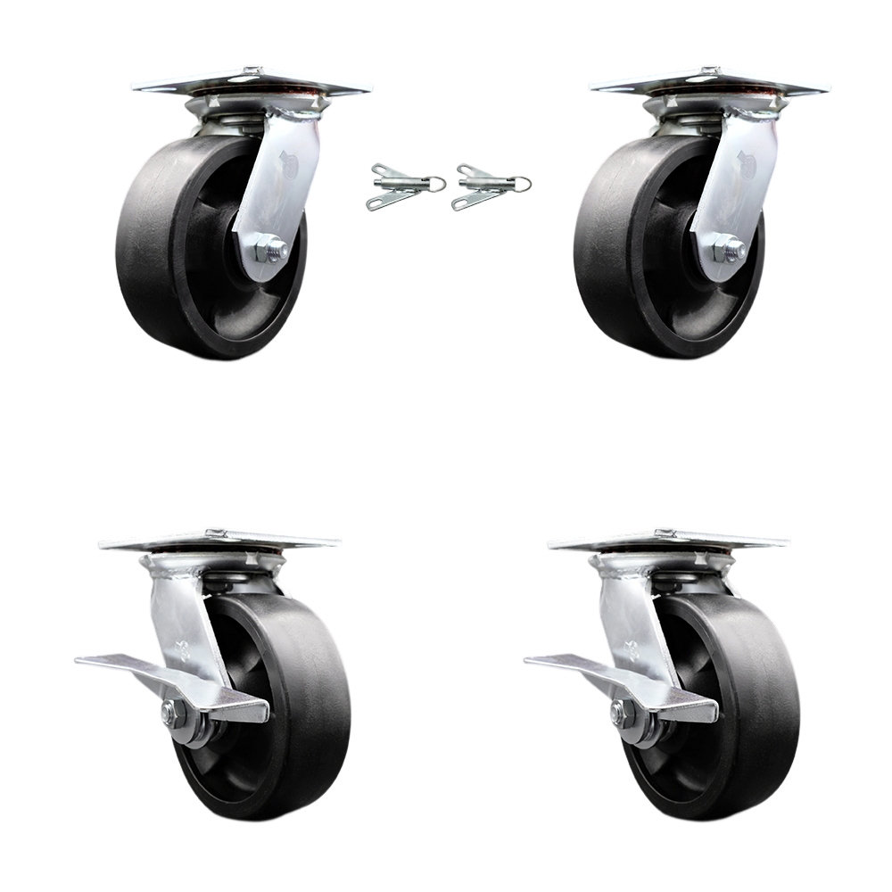 Service Caster 4 Piece Glass Filled Nylon Caster Set | Wayfair