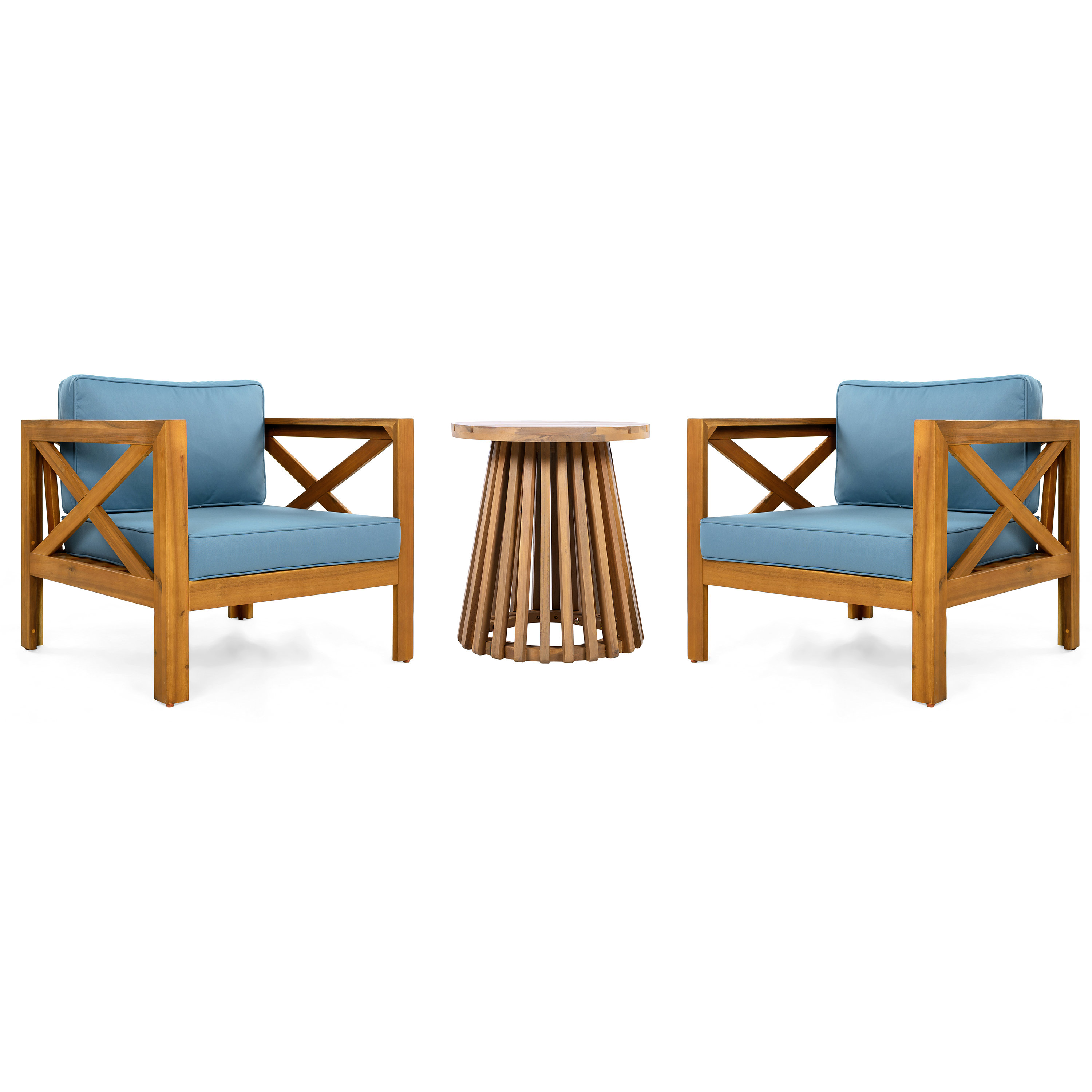 Laurel Foundry Modern Farmhouse® Ardella 3-Piece Outdoor Club Chair ...