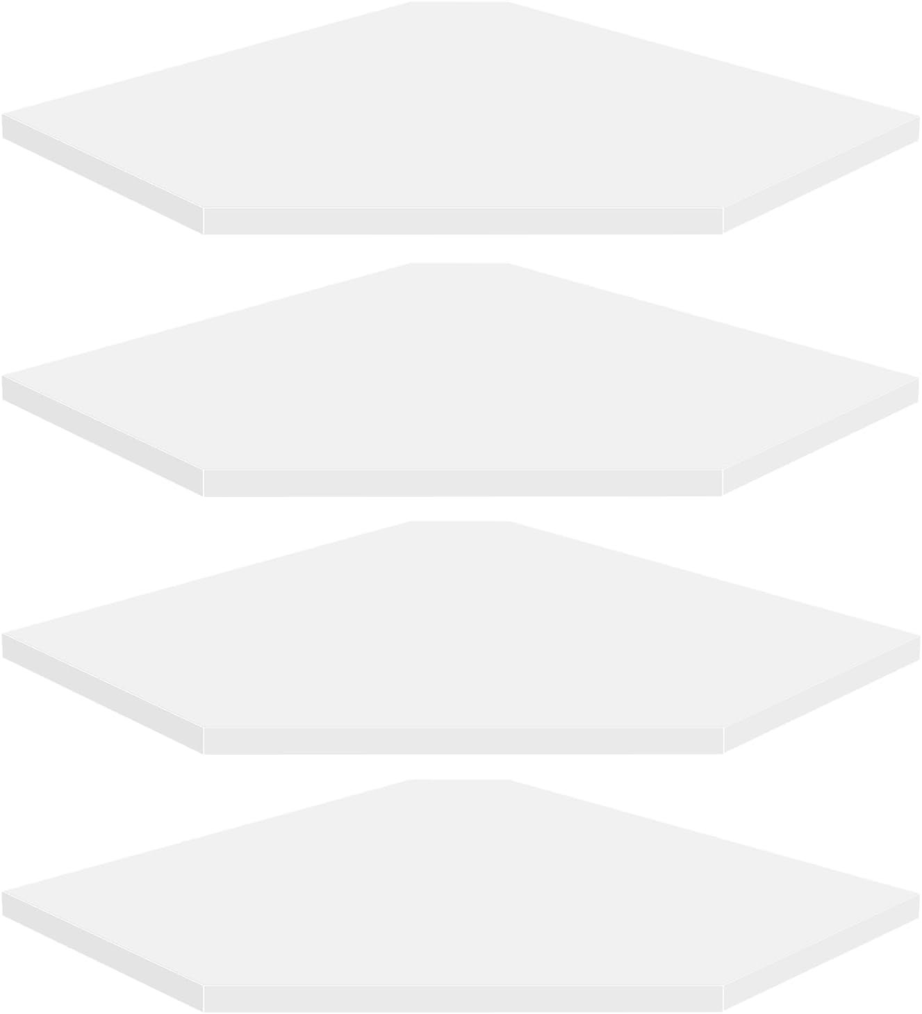 Hokku Designs Floating Corner Shelves Set Of 4, Wooden Wall Mounted ...