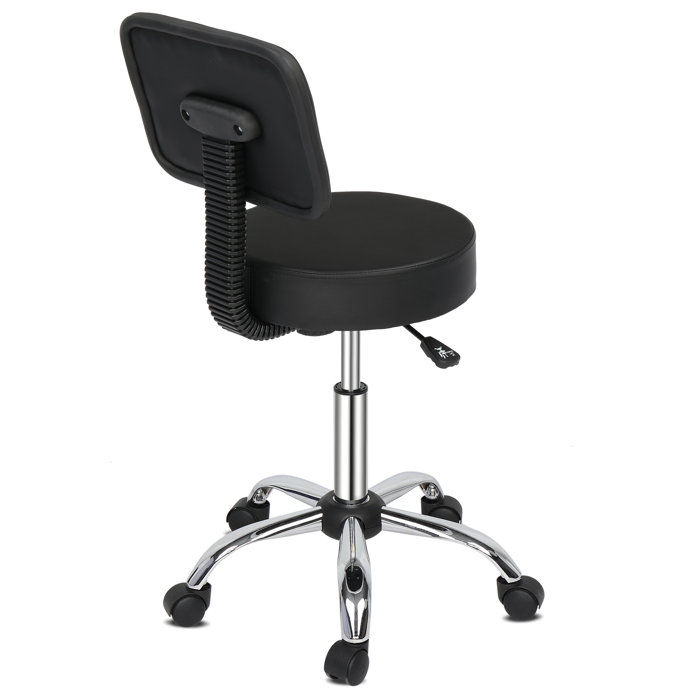 Latitude Run® Height Adjustable Shop Stool with Back Support | Wayfair