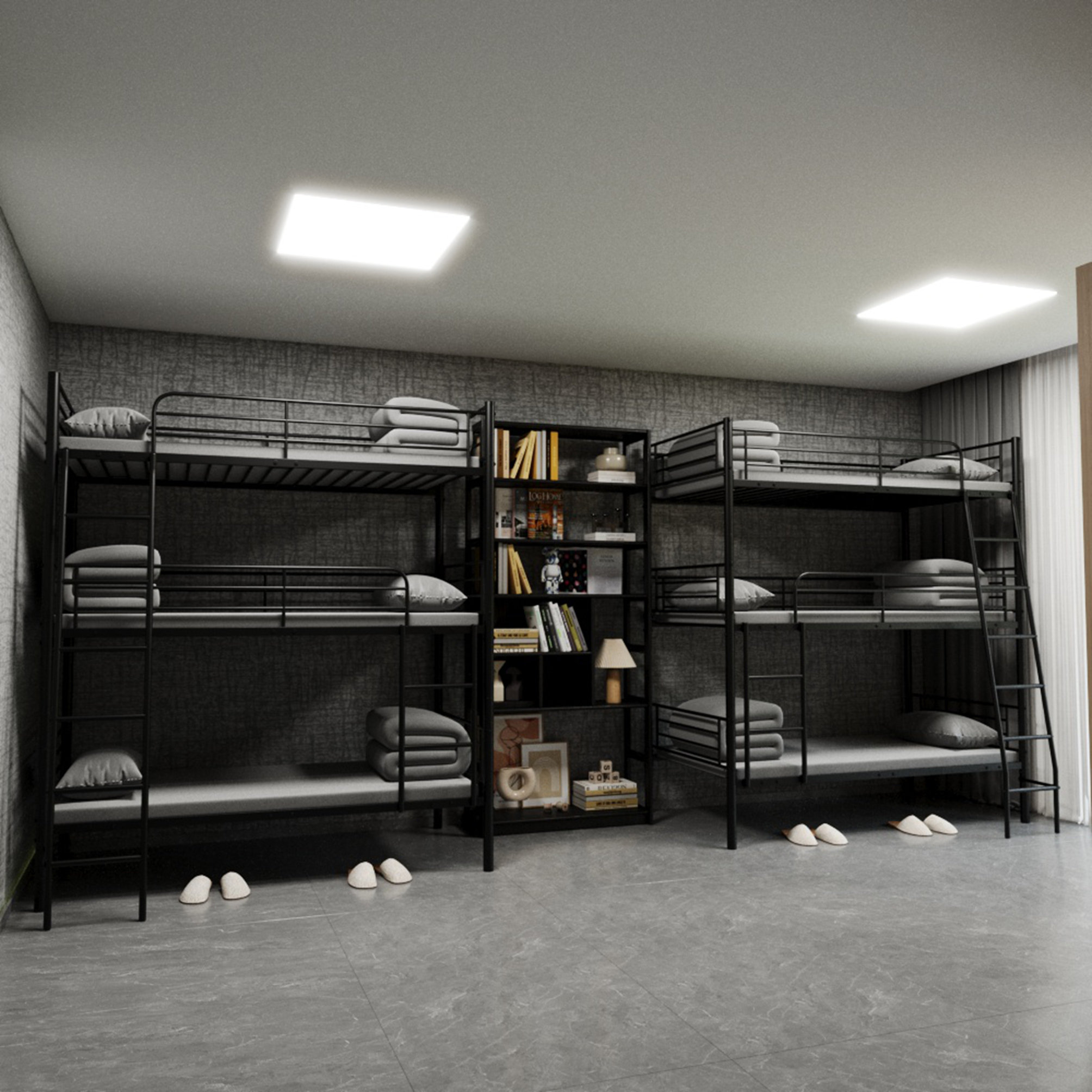 Isabelle & Max™ Bedroom Dormitory Metal Triple Bunk Bed Can Be ...