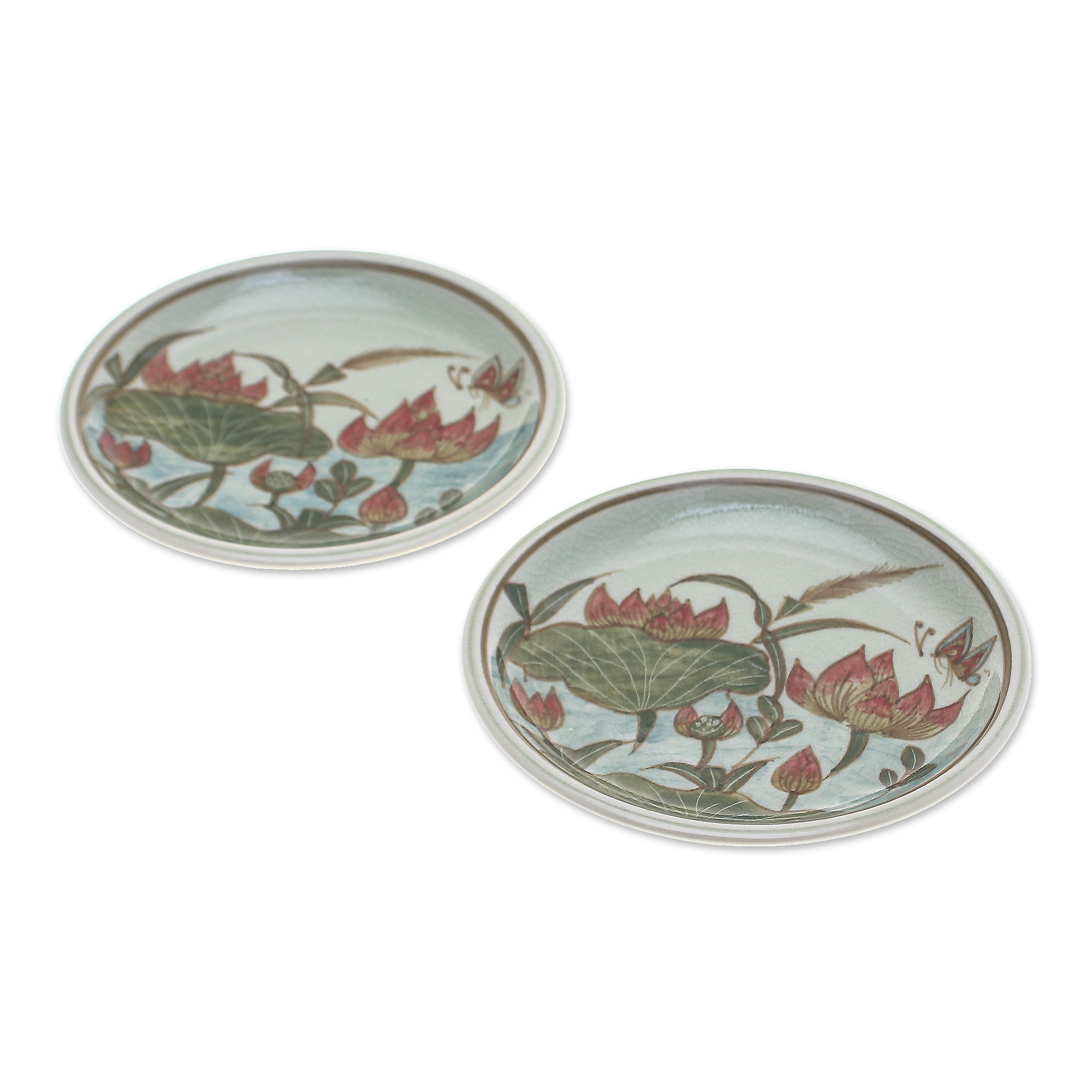 Red Barrel Studio® Handmade Lotus Flower Delight Celadon Ceramic ...