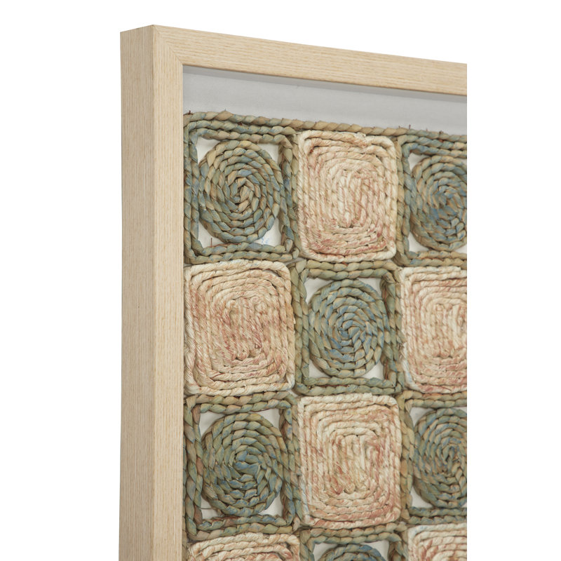 Joss & Main Rectangular Shadow Box with Checkerboard Rope Abstract Wall ...