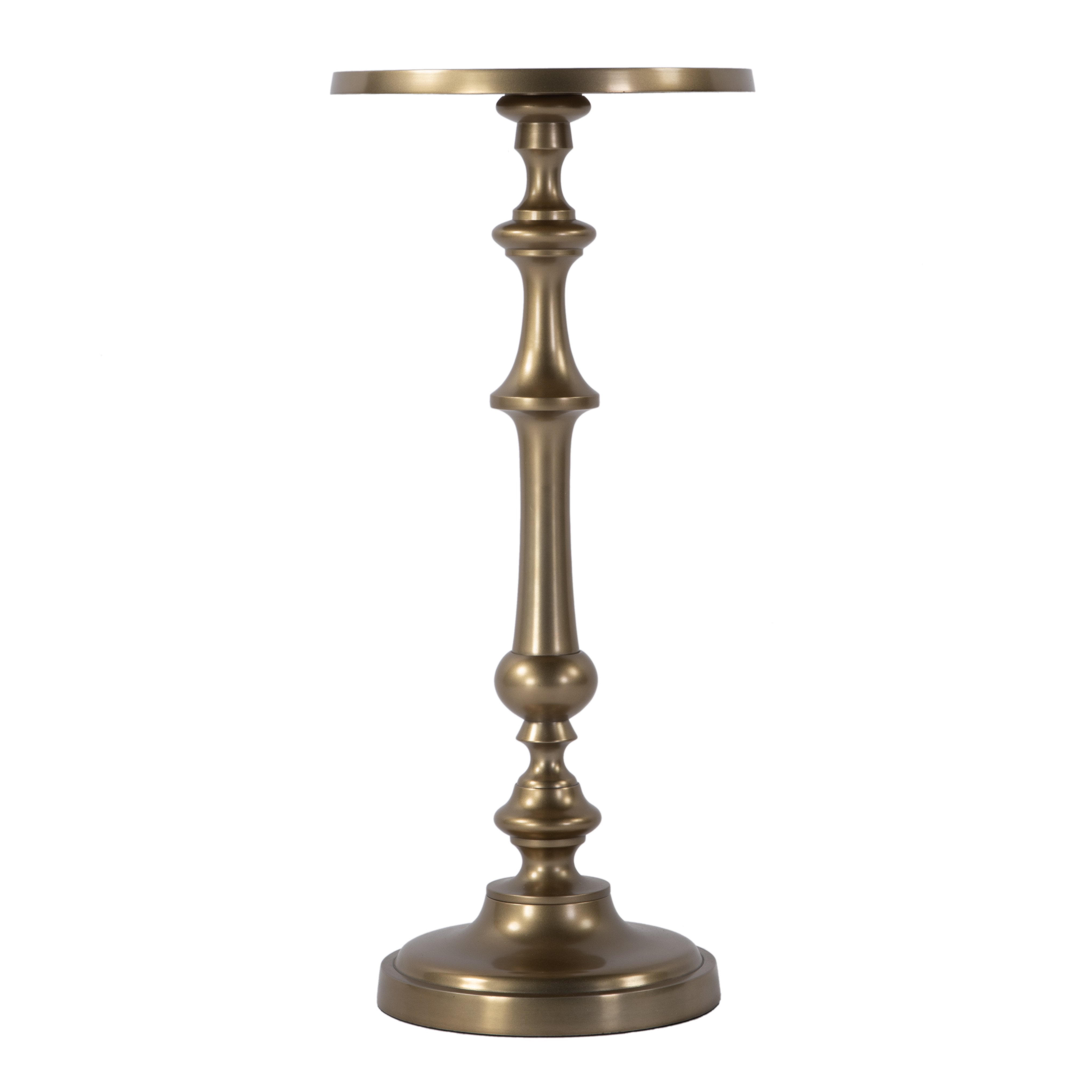 House of Hampton Bartel 10.25 in. W Round Metal Pedestal Base End Table ...