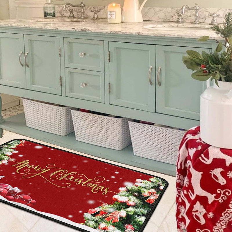 The Holiday Aisle® Christmas Kitchen Mats Set of 2 | Wayfair
