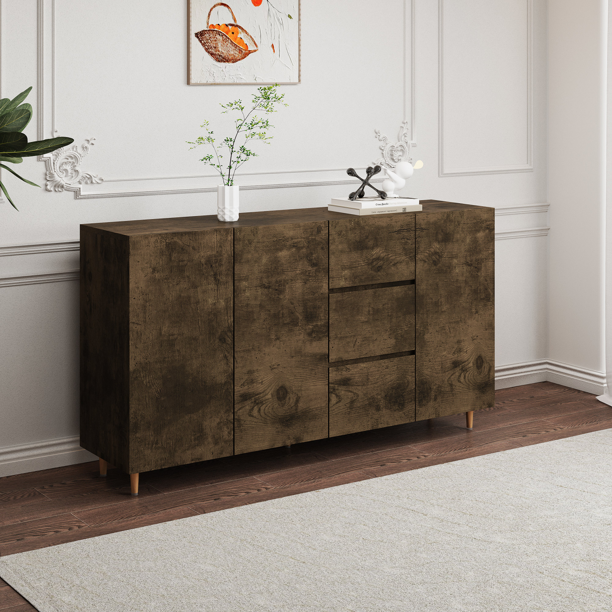Millwood Pines Elegant Mdf Sideboard With Versatile Storage For Dining ...